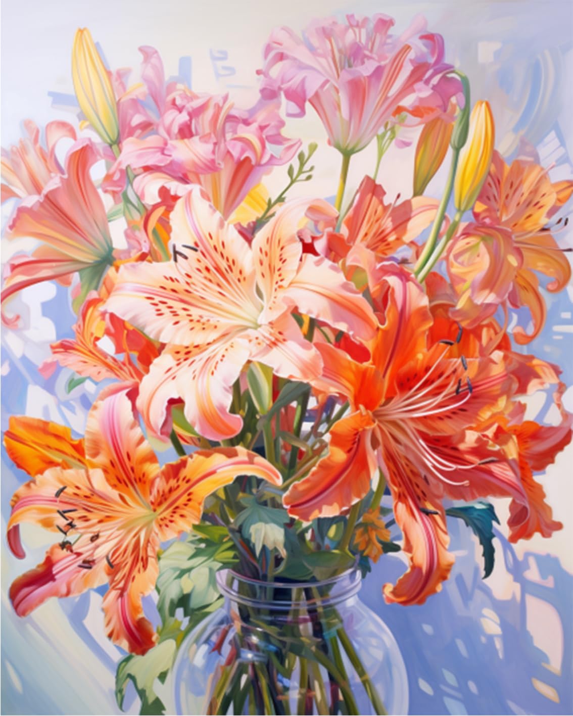 Amazon.com: Flowers in Vase Paint by Numbers Kits 16x20 inch Canvas DIY ...