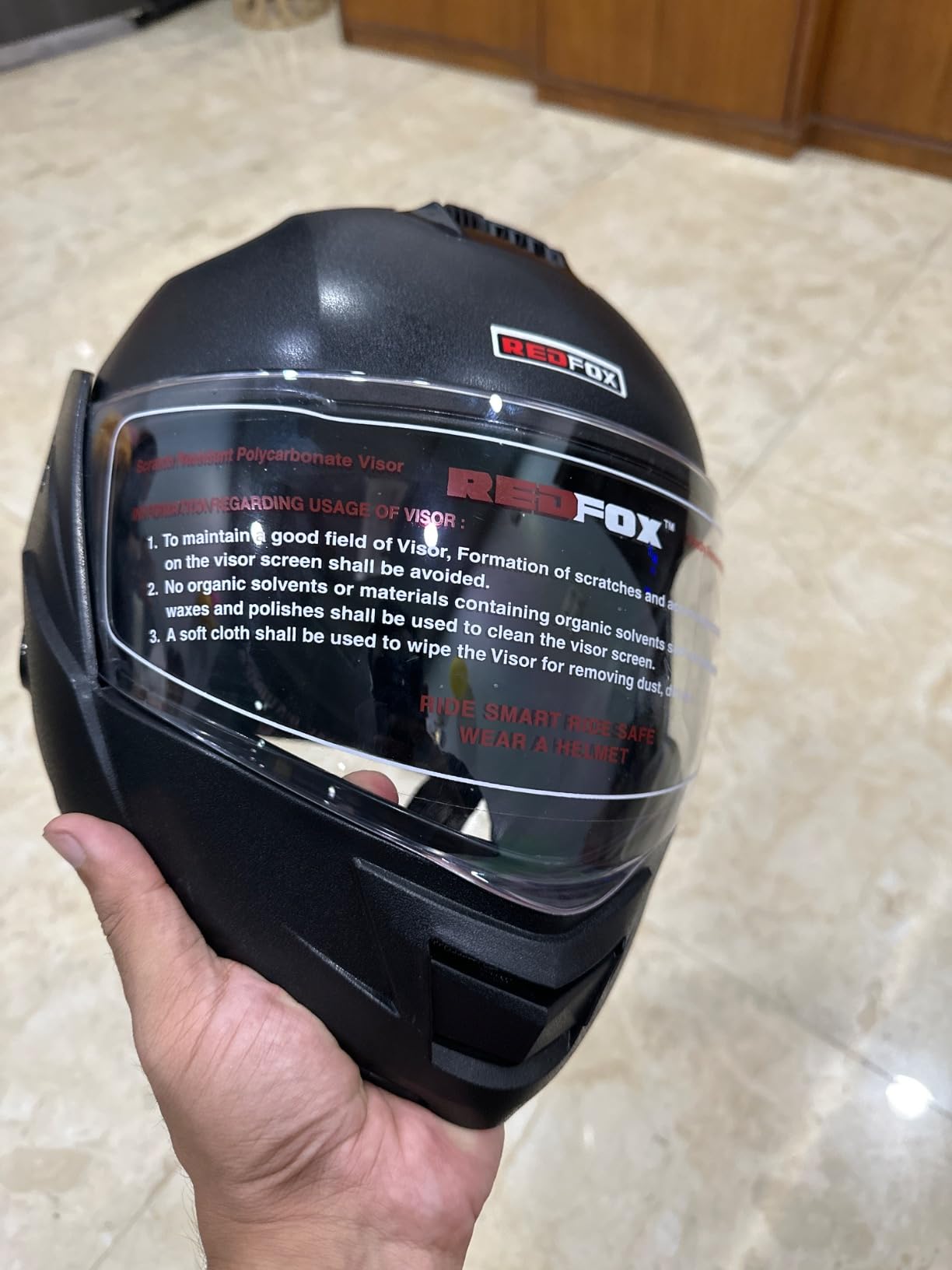 Redfox Flipper ISI Certified Full Face Helmet Black 580MM (Size - L ...