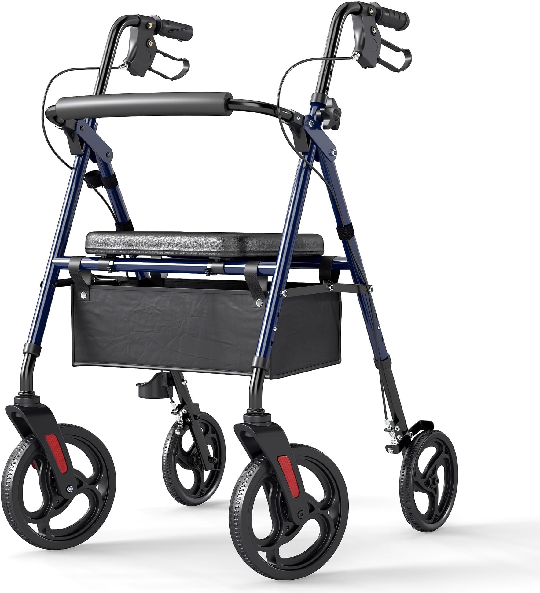 Amazon.com: ELENKER Rollator Walker with 10” Wheels, Sponge Padded Seat ...
