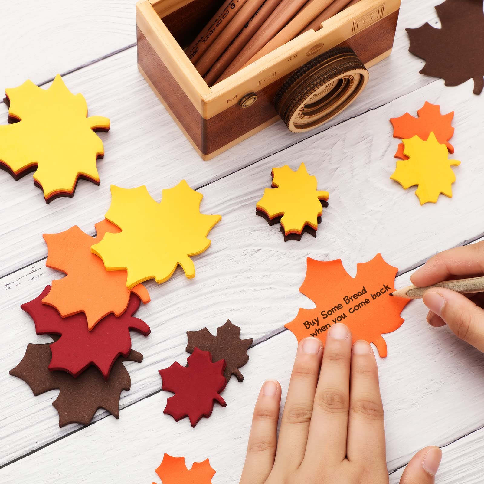Snapklik.com : 400 Sheets, 16 Pack Maple Leaf Sticky Notes Cute Leaf ...