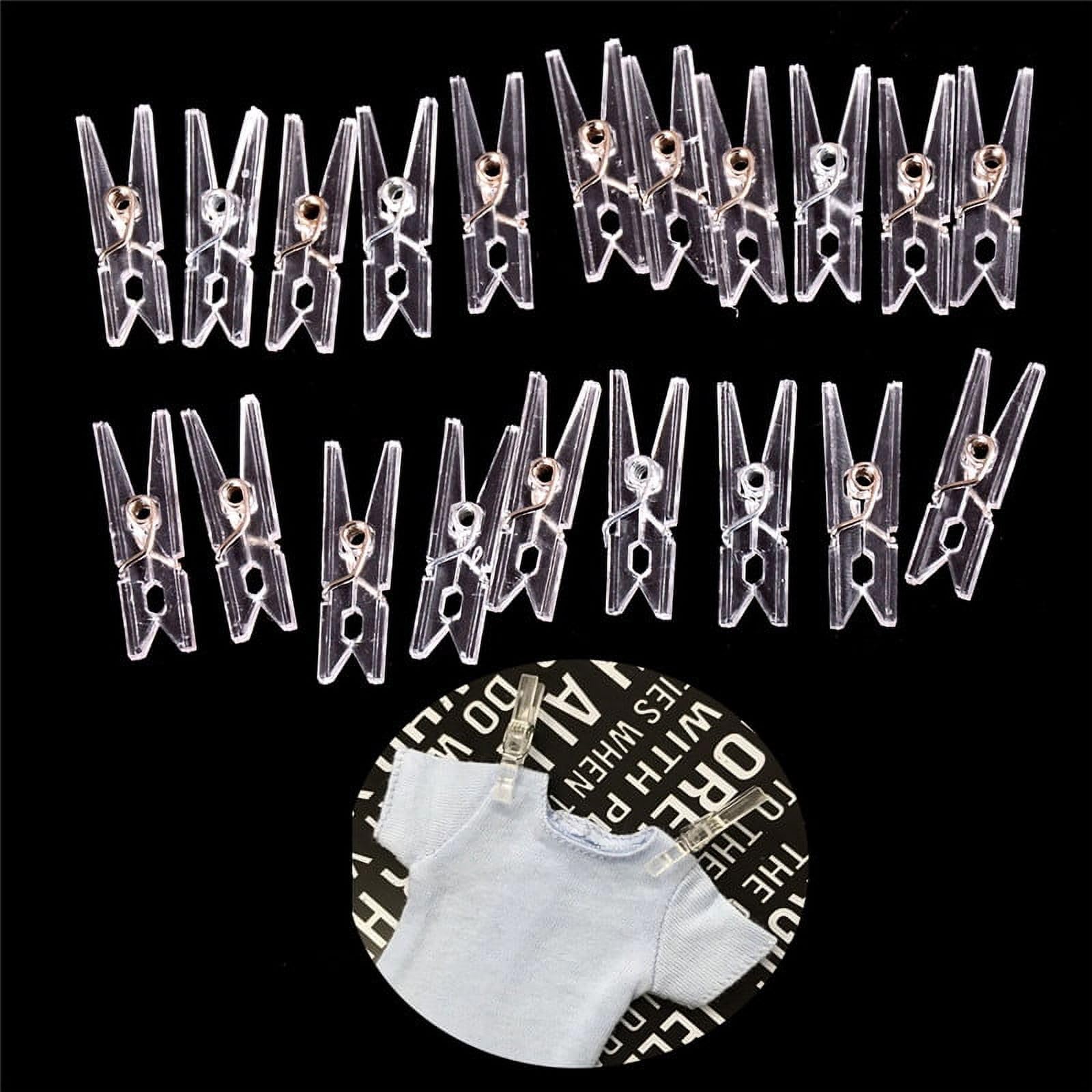 Amazon.com: DPWOUM 20pcs Clear Plastic Clothes Pins,Clothes Line String ...