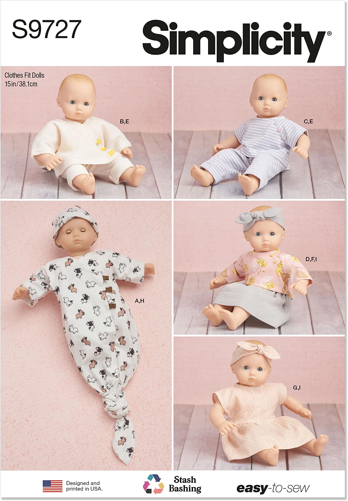 Amazon.com: Simplicity Pattern 4707 for Baby Doll Clothes in Three ...