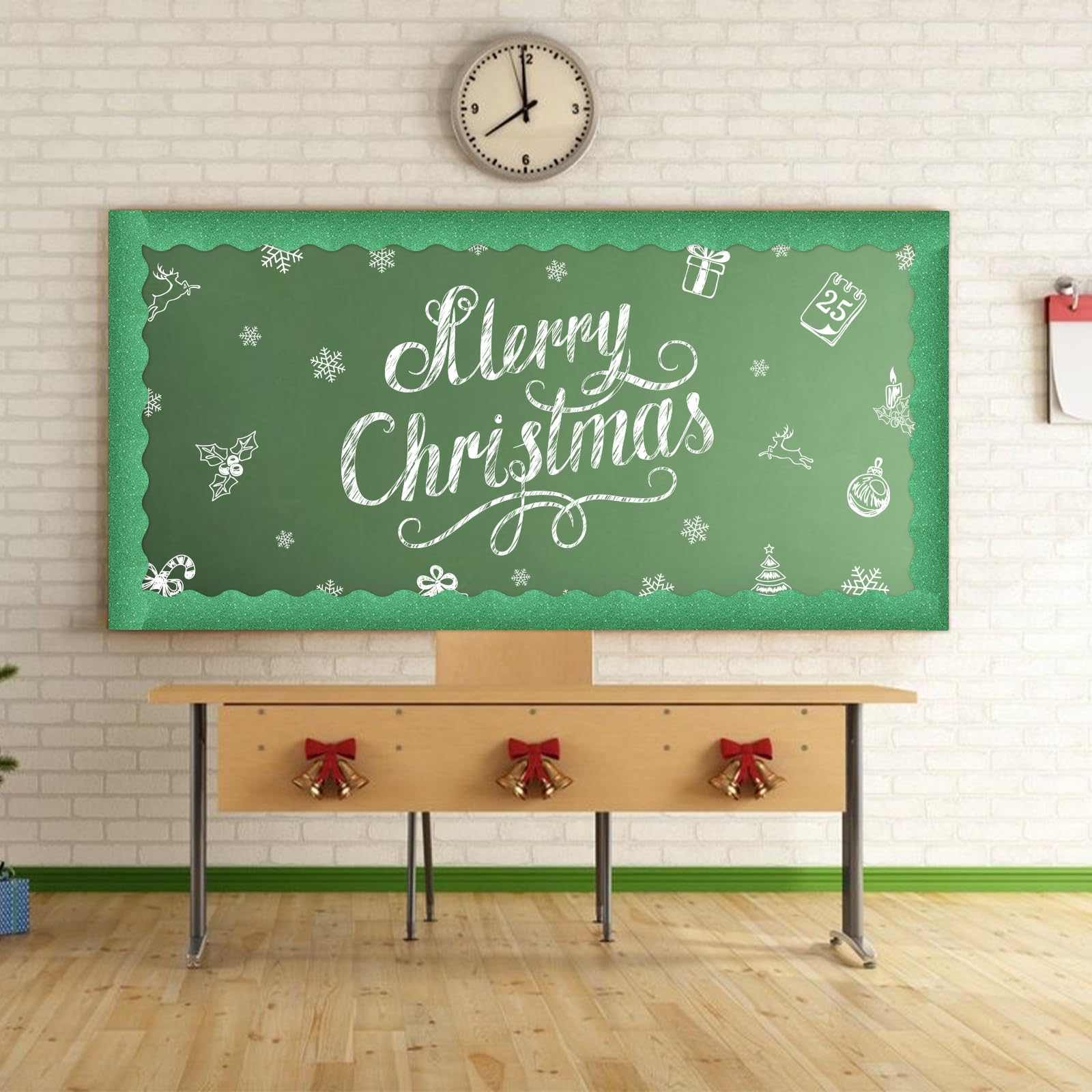 Snapklik.com : 65.6Ft Green Glitter Bulletin Board Border, Self ...