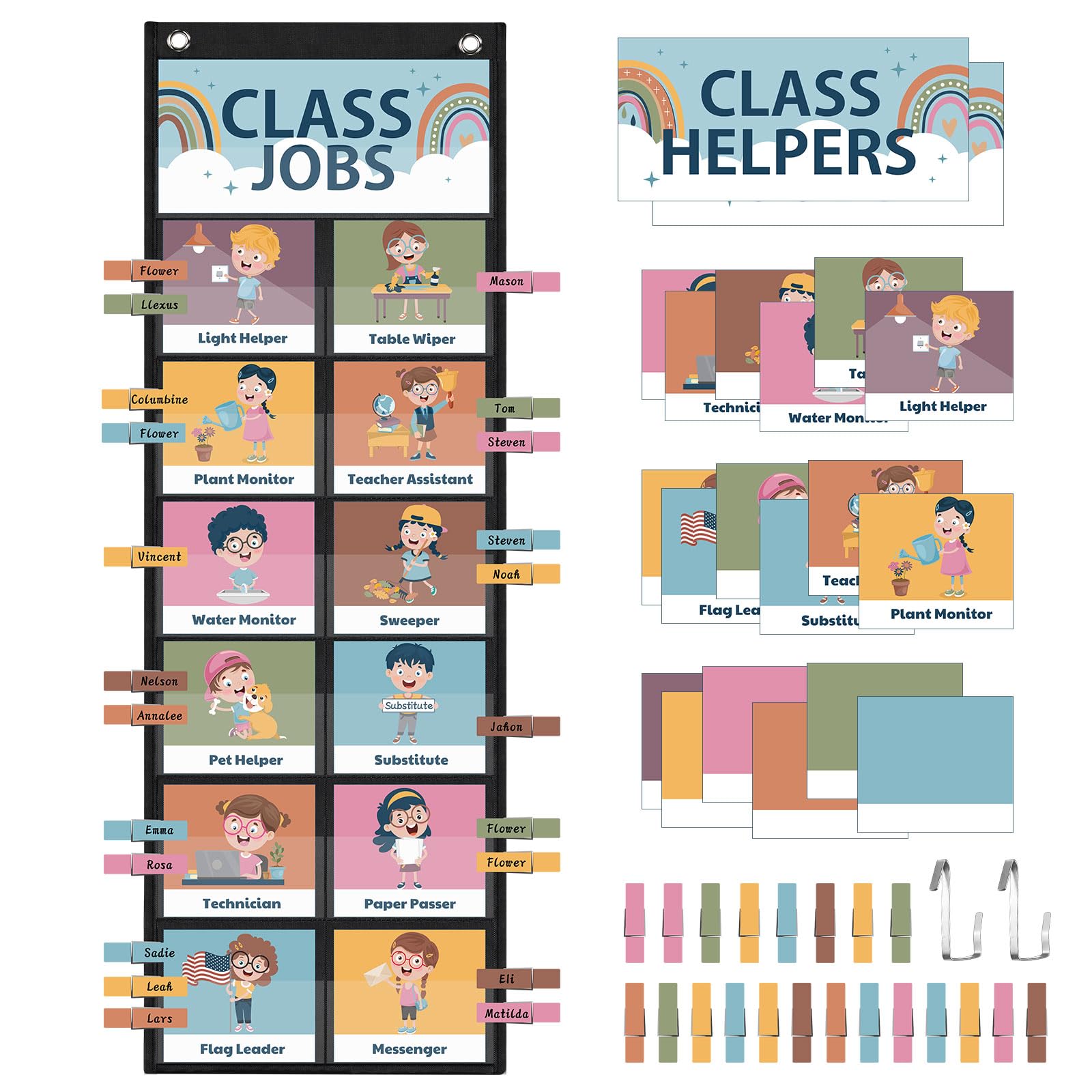 Snapklik.com : Pasimy Class Jobs Pocket Chart Class Helpers Pocket ...