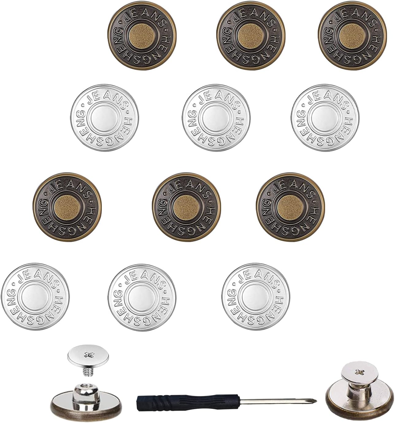 YYJ HOME Jean buttons for loose jeans, button pins for jeans, 17mm No ...