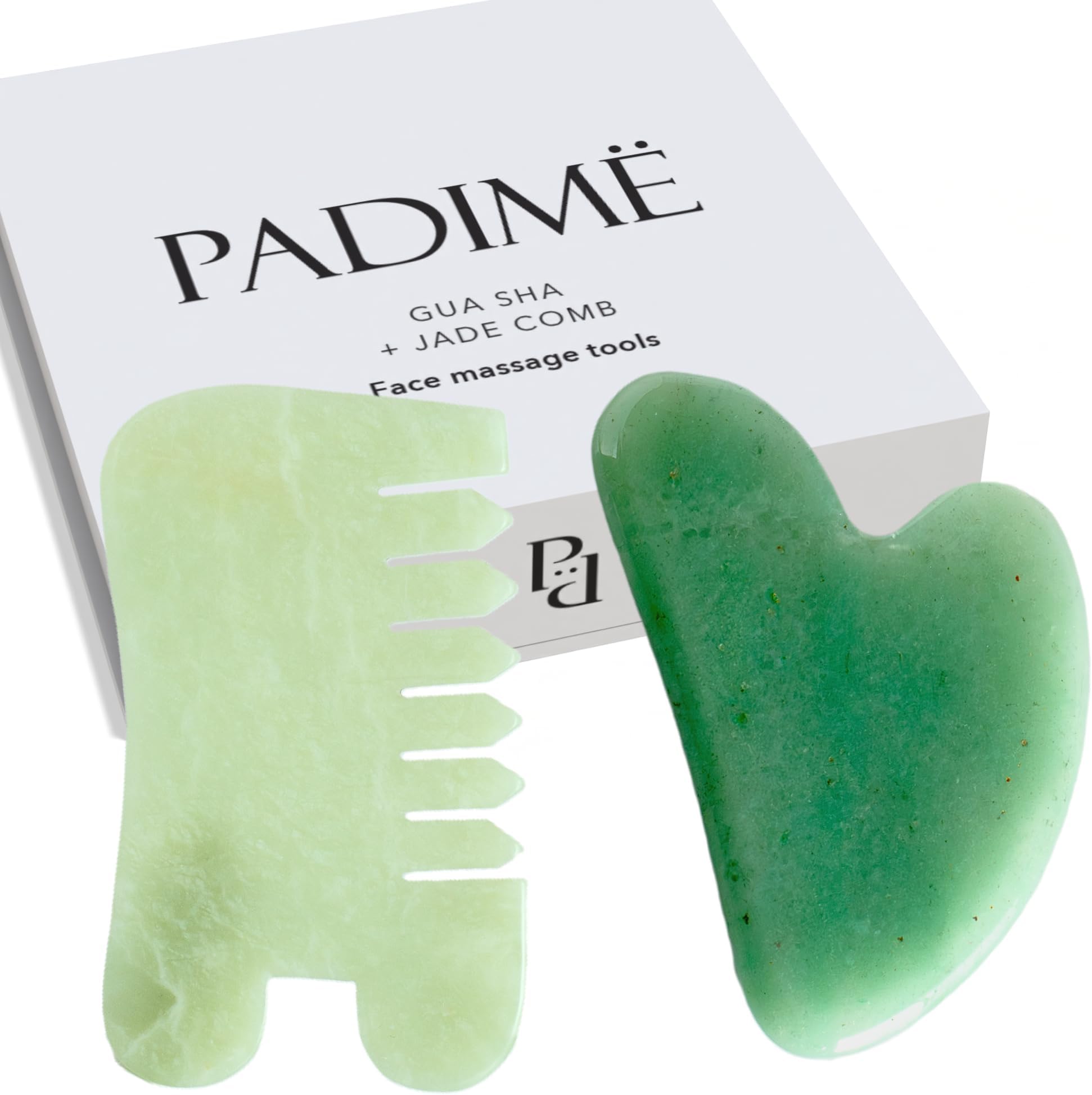 Amazon.com: Padime 2 pcs | Scalp Massager Comb + Jade Gua Sha Scraping ...