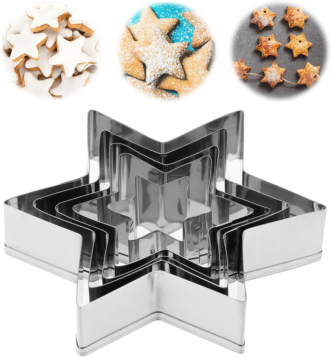 Amazon.com: Mabor 5 Pcs Star Cookie Cutters Set,Small Star Cookie ...