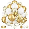 Amazon.com: 20Pcs 50th Golden Anniversary Balloons, White Gold Happy ...