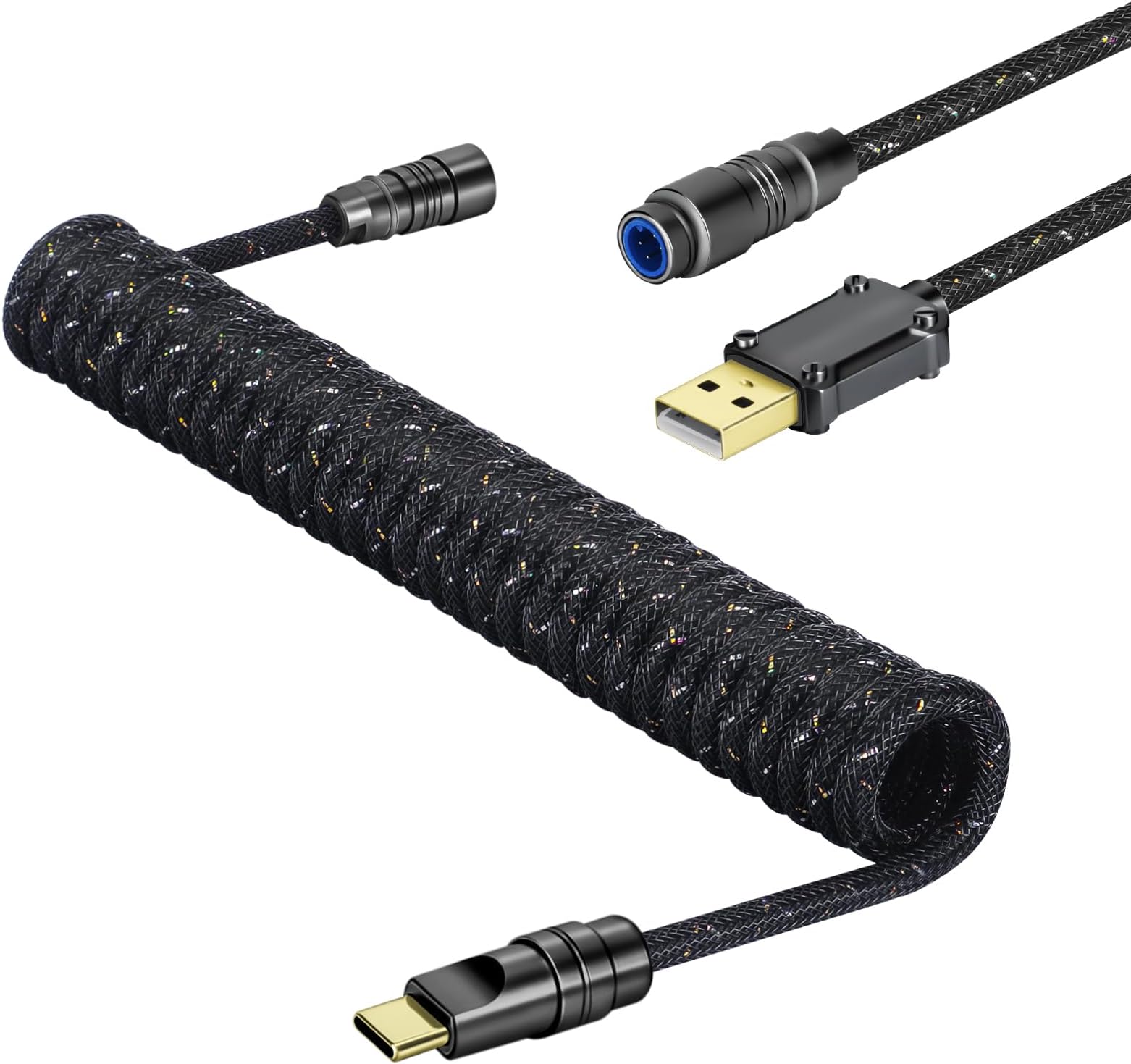 Glorious Gaming Premium Coiled Keyboard Cable - Vergoldetes USB-A auf ...