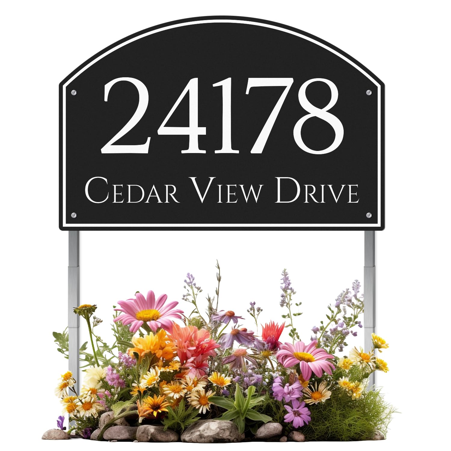 Amazon.com: House Address Sign Arch Metal Address Plaque for Outside ...