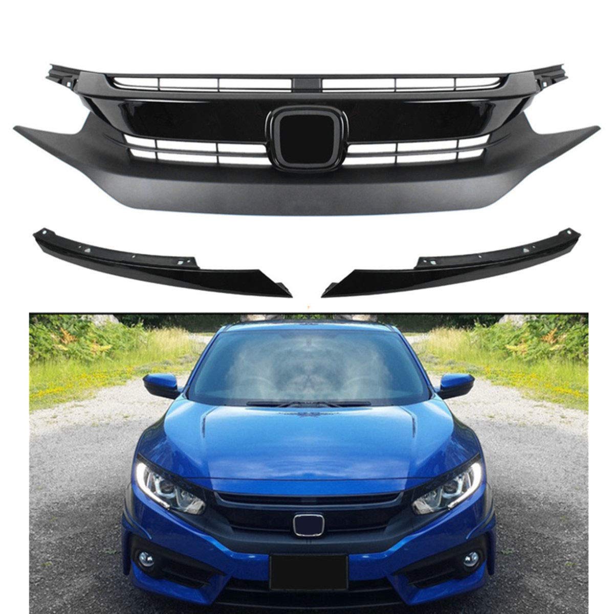 Buy Liu xinling New Car Front Hood Grill Grille + 2 Headlamp Eyebrow ...
