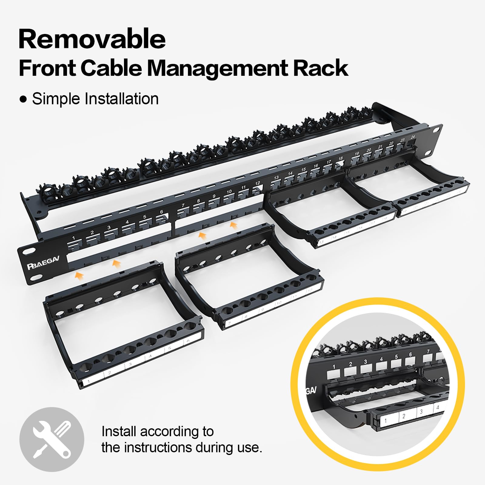 Snapklik.com : PBAEGAV Patch Panel 24 Port Blank Front Cable Rack Smart ...