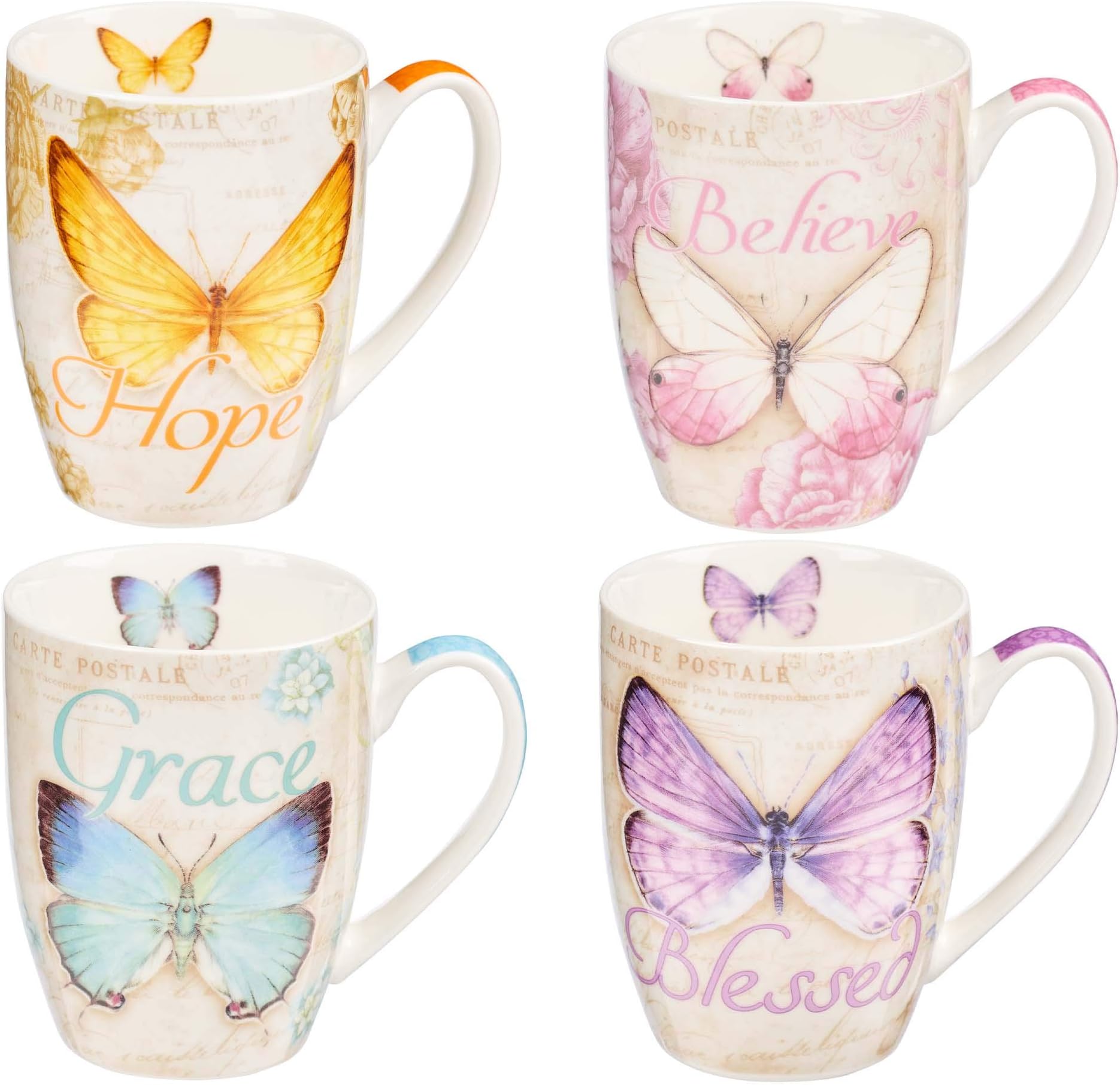 Amazon.com | FANCYSURE Butterfly Coffee mug Novelty Coffee Mugs Beautiful Butterfly Gift Half ...