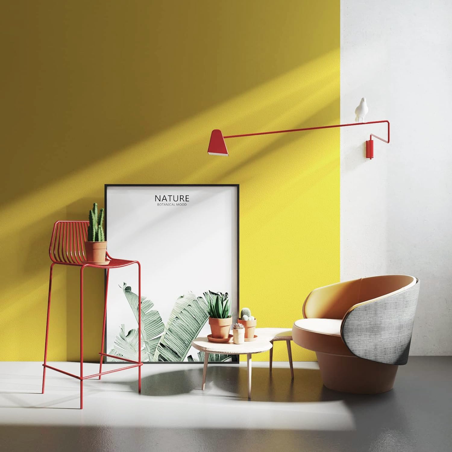 VIOPVERY Yellow Wallpaper Peel and Stick 23.6"x197" Solid Yellow Wall ...