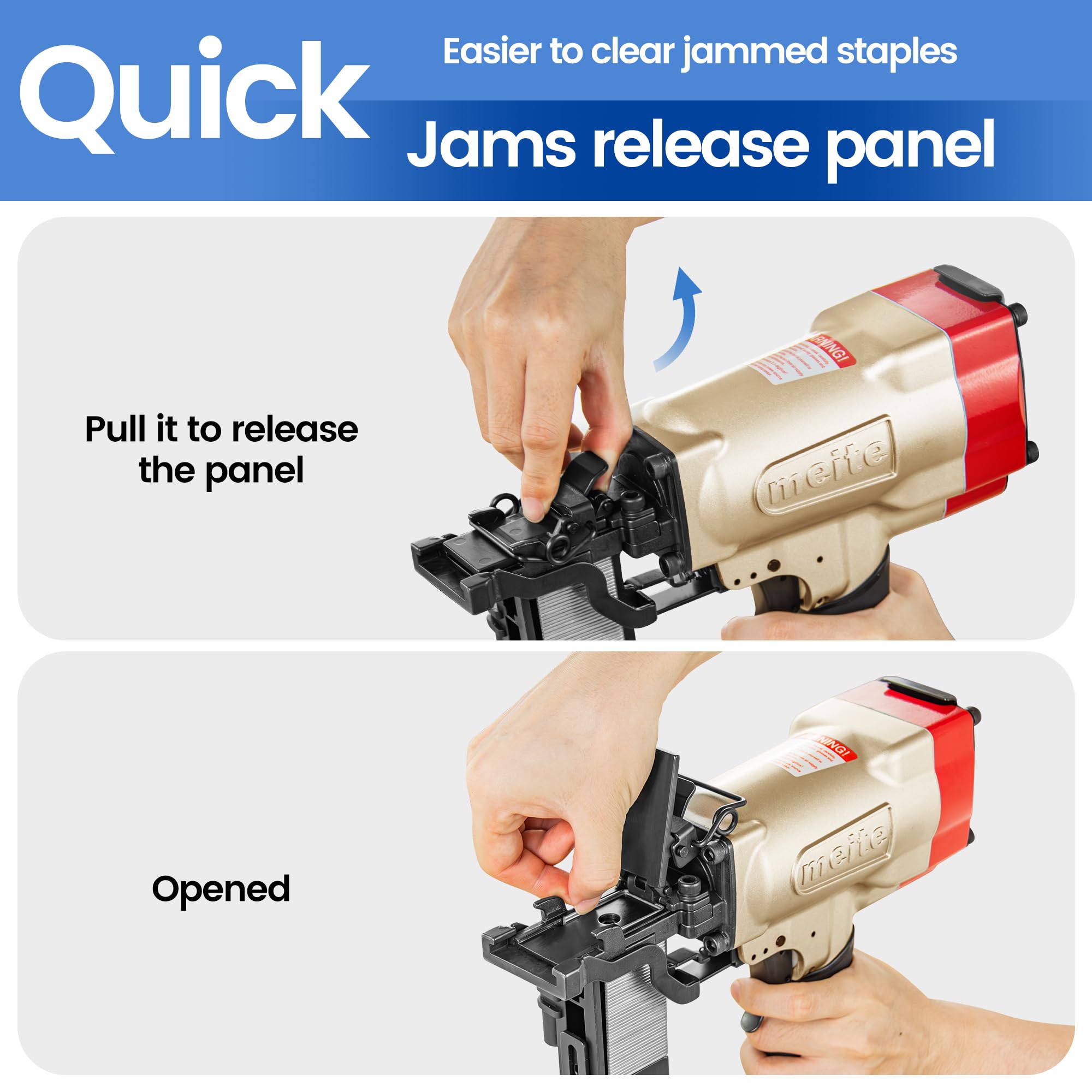 Snapklik.com : Meite 1-Inch Wide Crown Stapler, 16 Gauge Pneumatic ...