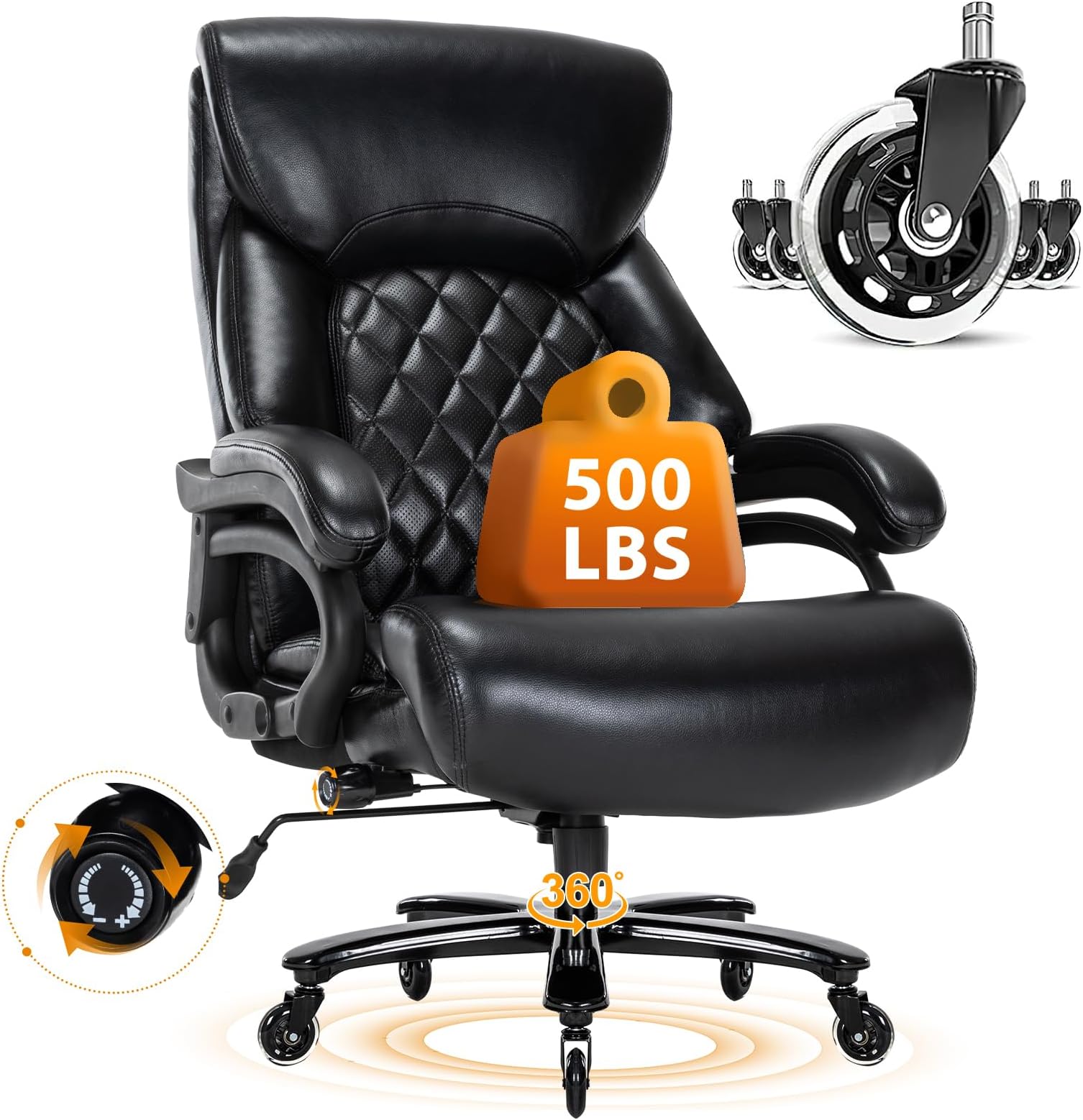 Amazon.com: Waleaf Executive Heavy Duty Chair, 500lbs Capacity, High ...