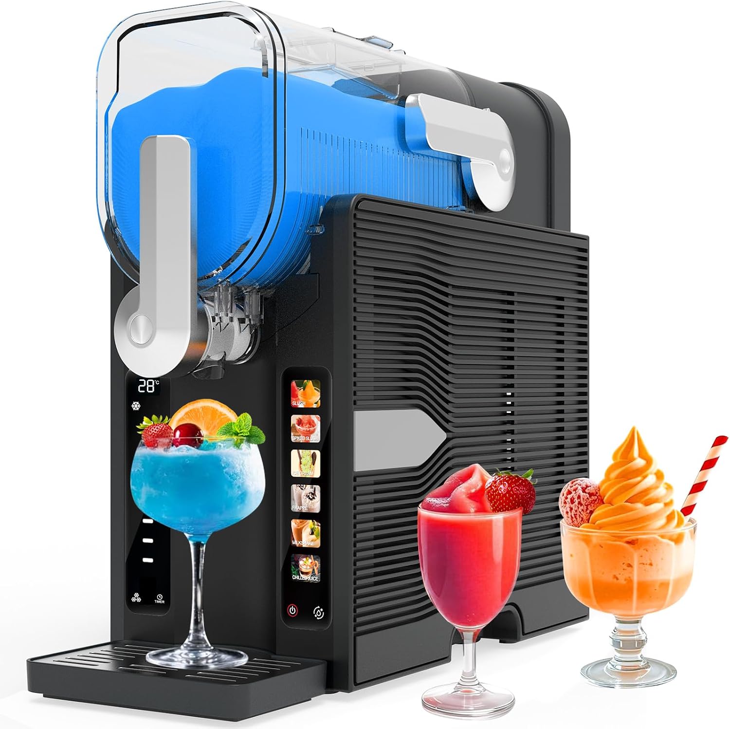 Amazon.com: Roaaee Slushie Machine with Screen &Soft Ice Cream Maker ...