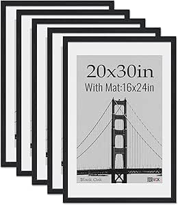Amazon.com - VCK 20x30 Poster Frame 5 Pack, Natural Wood Grain Black ...