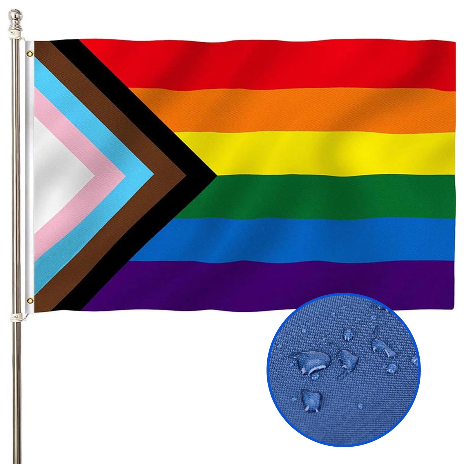 Amazon.com : Progress Pride Flag Outdoor,3 * 5Ft Pride Decorations ...
