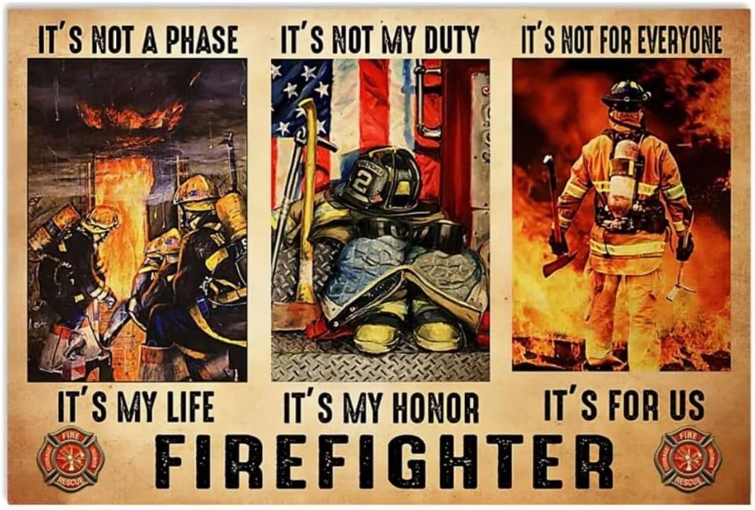 Amazon.com: Inspirational Quotes Canvas Wall Art Firefighter Positive ...