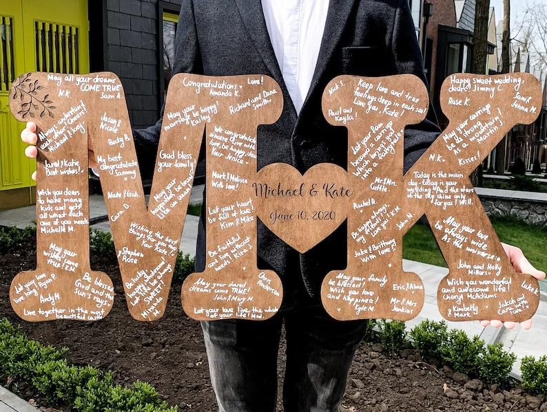 Amazon.com: Letter Wood Sign Alternative, Wedding Guest Book, Rustic ...