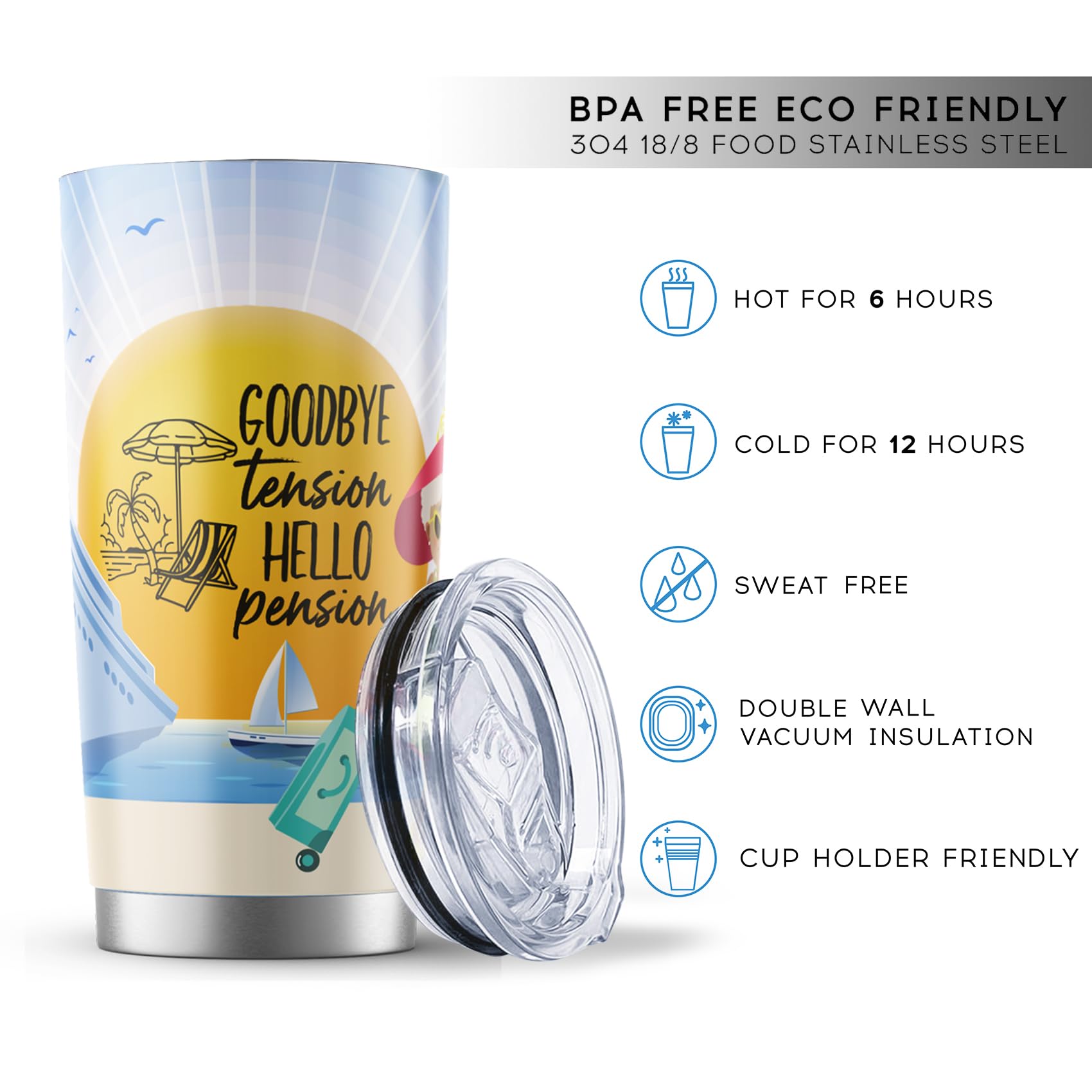 Snapklik.com : Happy Retired Gifts Retirement Tumbler For Women Men ...