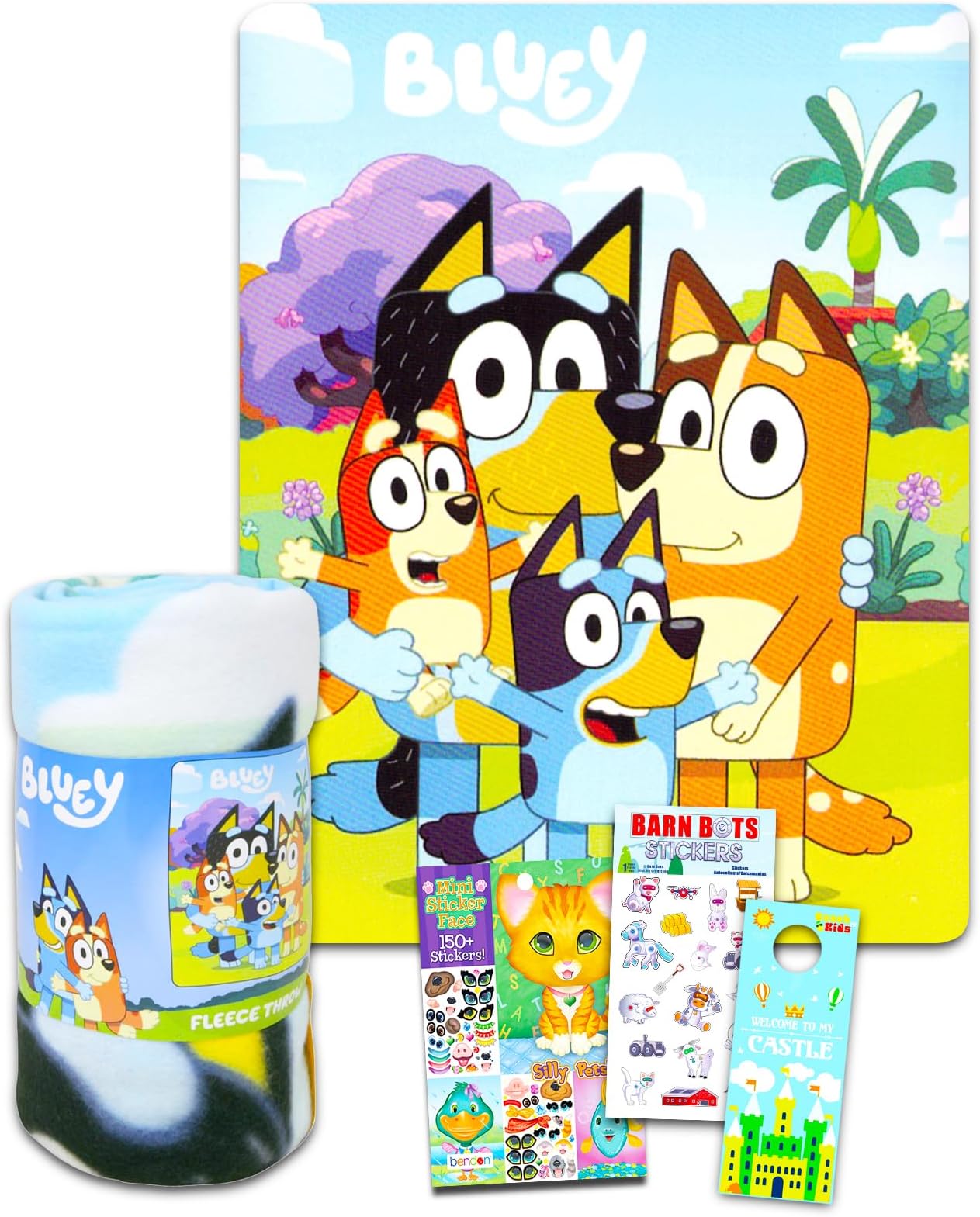 Amazon.com: Disney Bluey Fleece Blanket Set for Kids - Bundle with ...