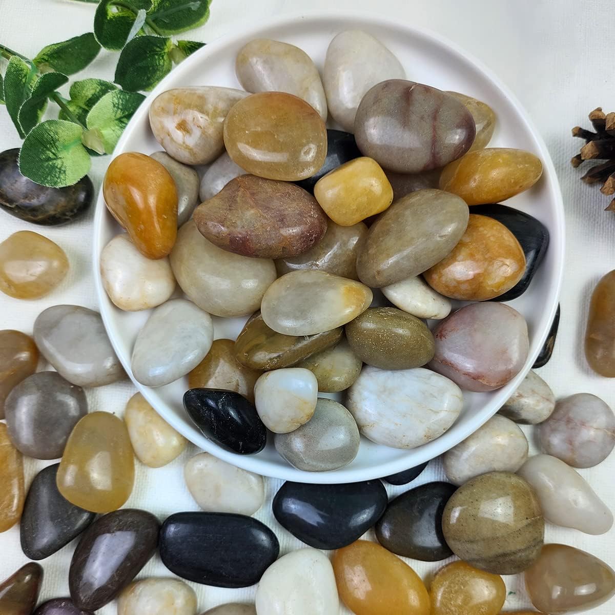 Amazon.com: YISZM 10lbs Natural Decorative Mixed Color Pebbles, 3/4-1 1 ...