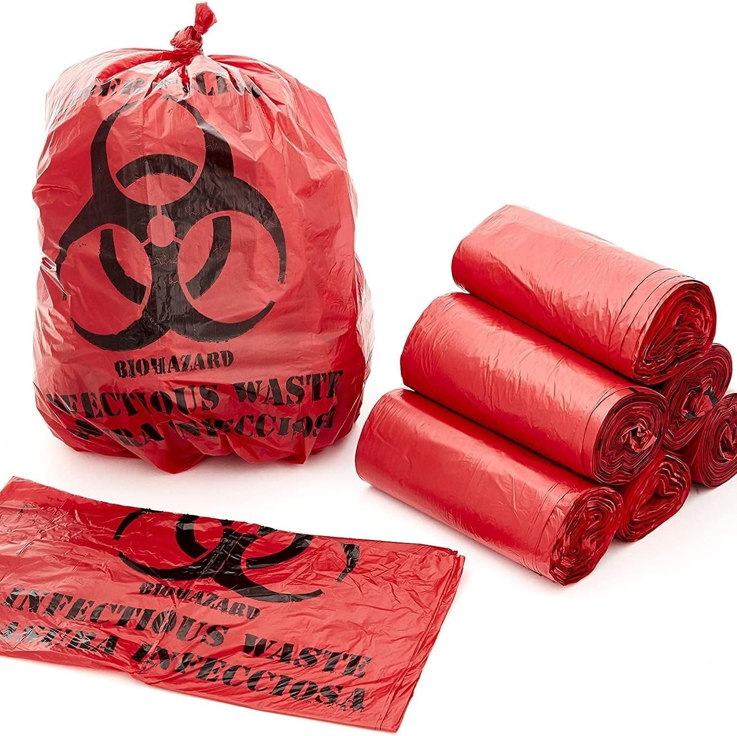 Amazon.com: Infectious Biohazard Waste Bags Hazardous Trash Can Liners ...