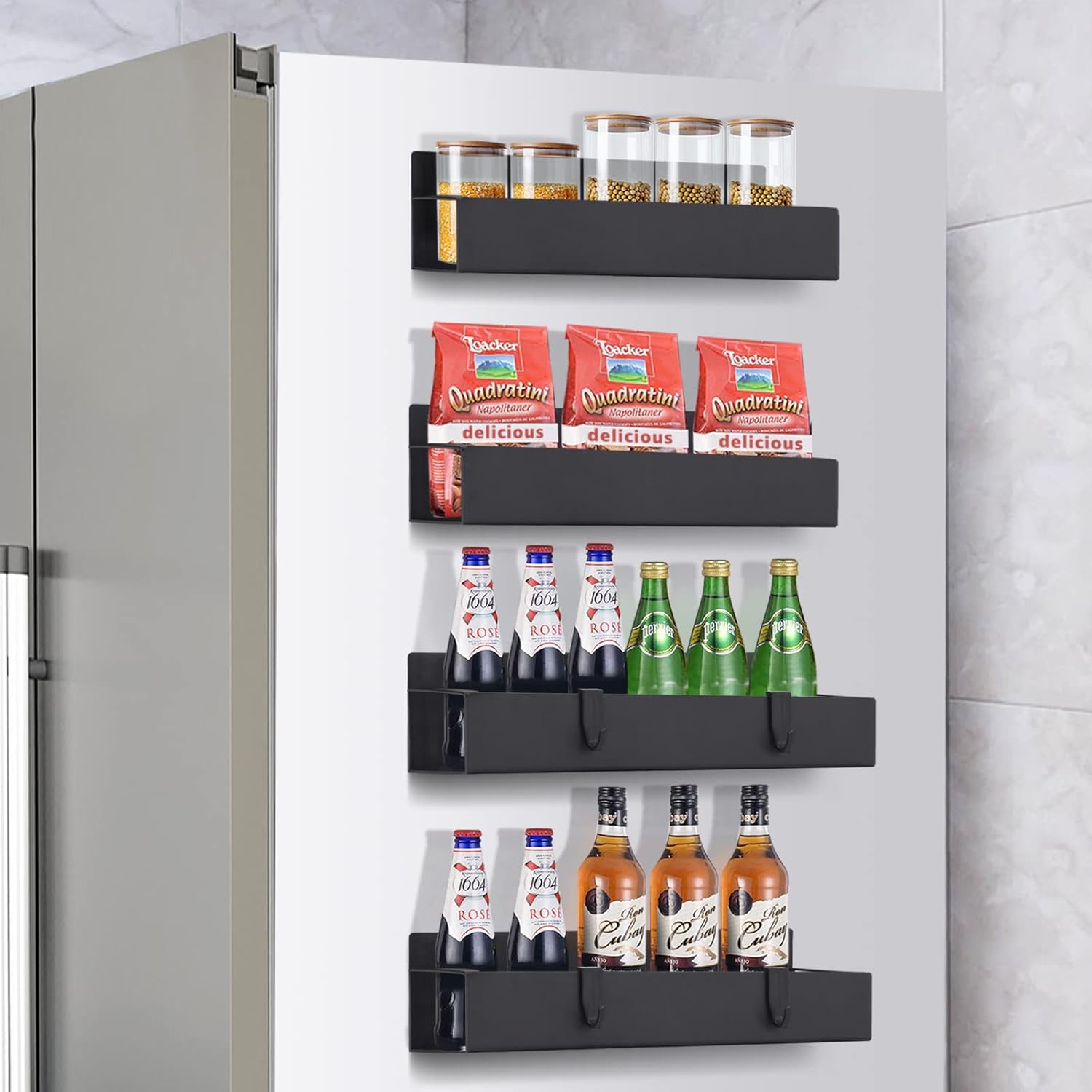 Amazon.com: AMIYUAN 4 Pack Fridge Magnetic Spice Racks for Refrigerator ...