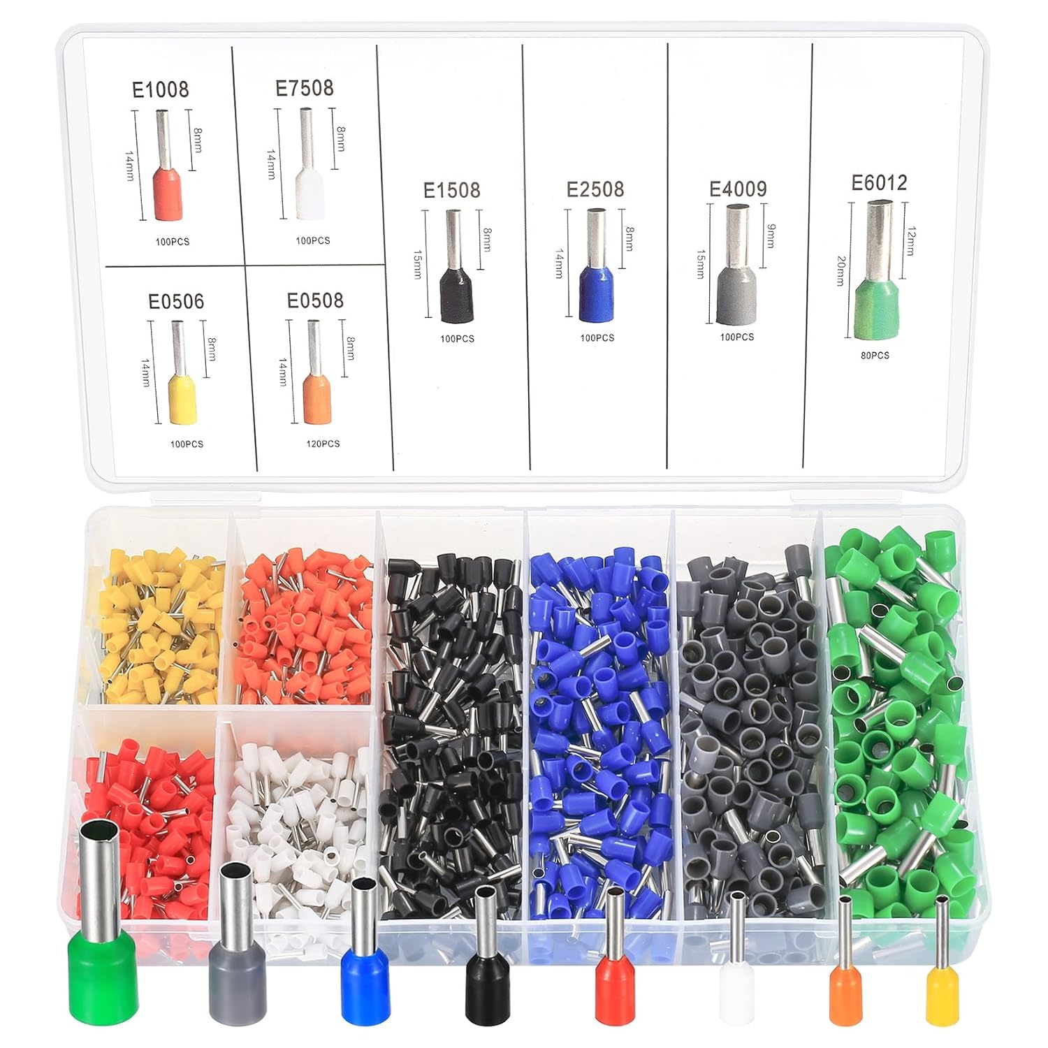 Wire Ferrules Kit, 800 Pcs Wire Terminal Ferrules, 0,5mm² - 10mm² ...