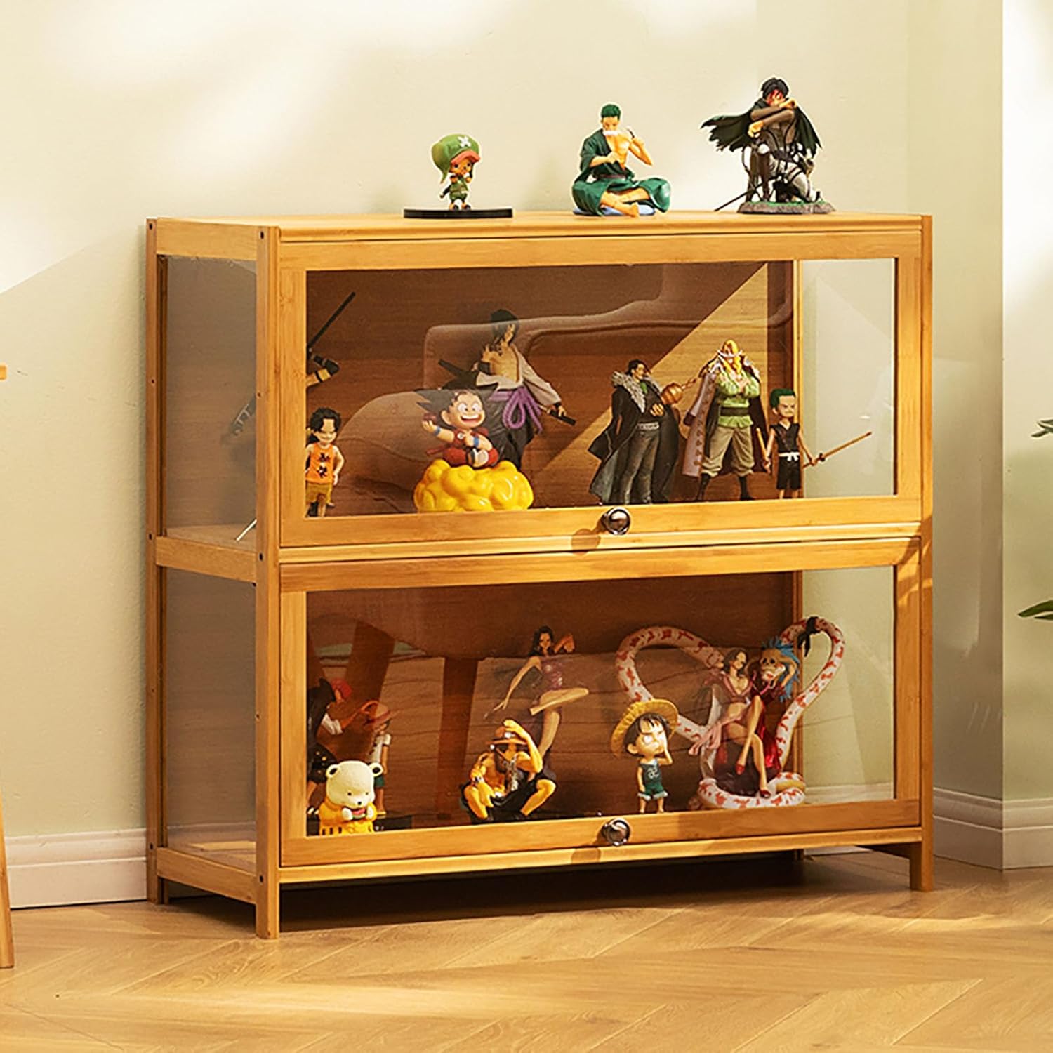 Amazon.com: ZMHPLKH Display Cabinet with Glass Doors Curio Cabinet ...