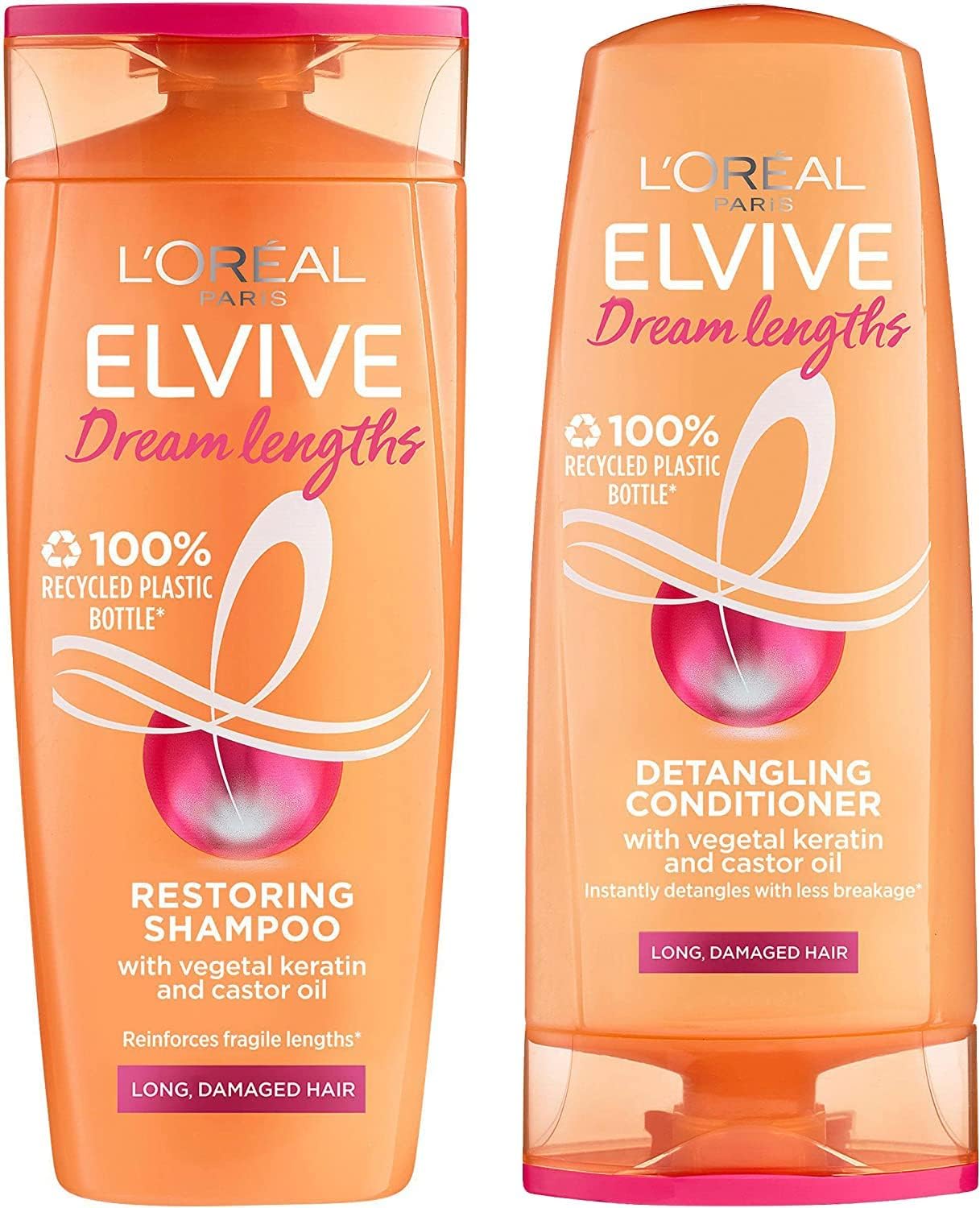 L'ORÉAL Paris Elvive Dream Lengths Shampoo and Conditioner Set for Long ...