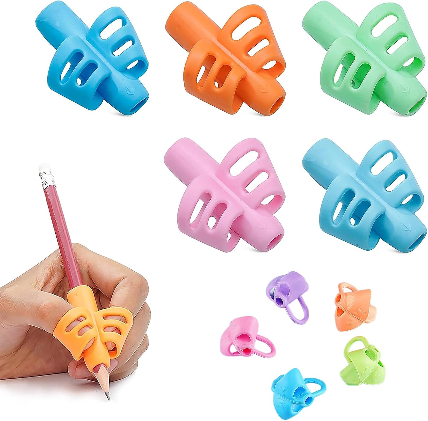 Children's Pen Grips (Pack of 10) - Soft plastic writing grips for ...