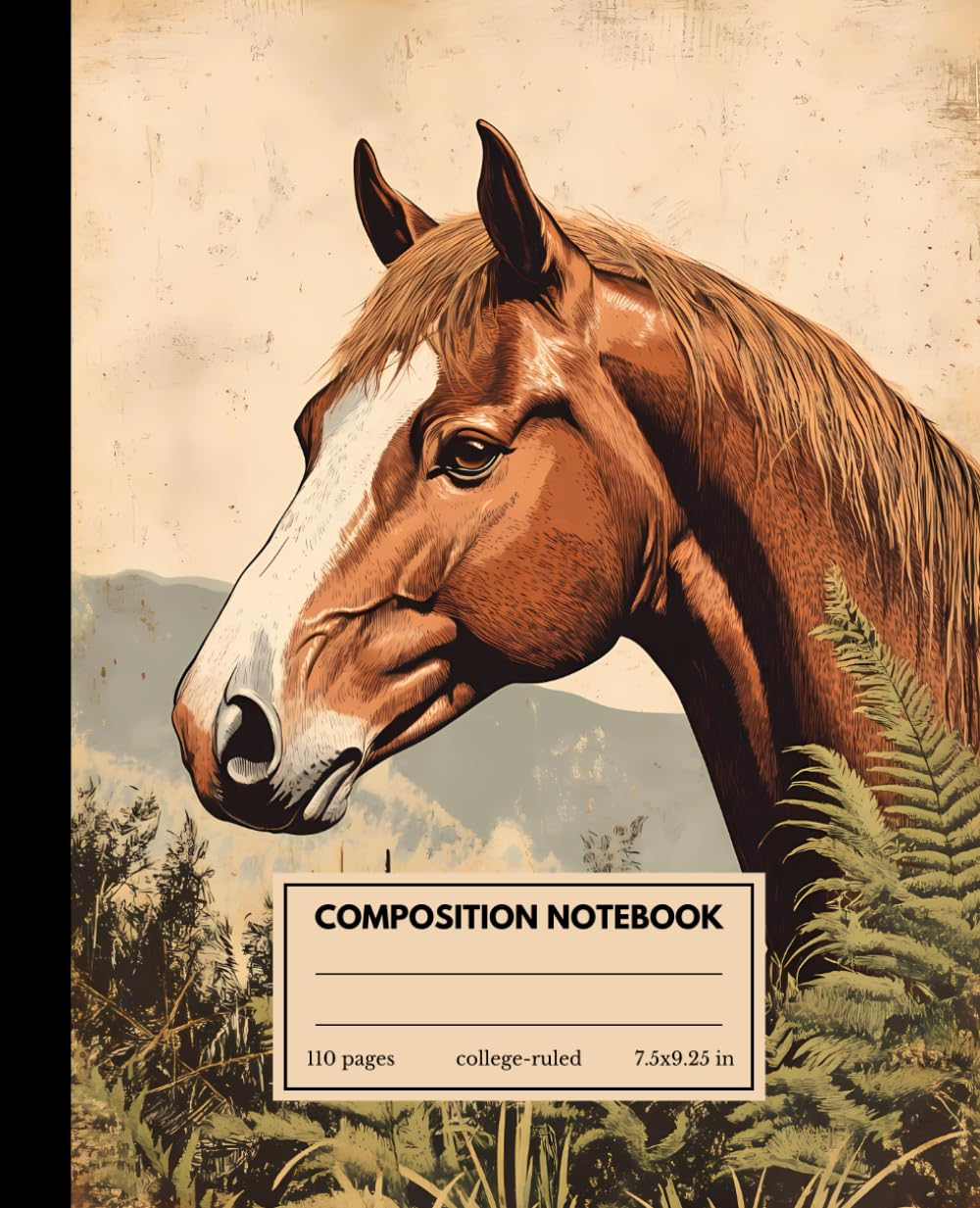 Composition Notebook College Ruled: Vintage Horse Notebook | Aesthetic ...