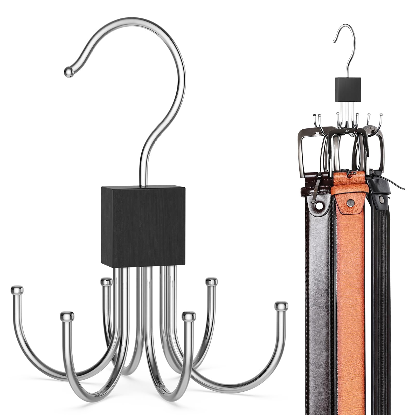 Amazon.com: Belt Hanger, Belt Organizer for Closet 360° Rotatable Max ...