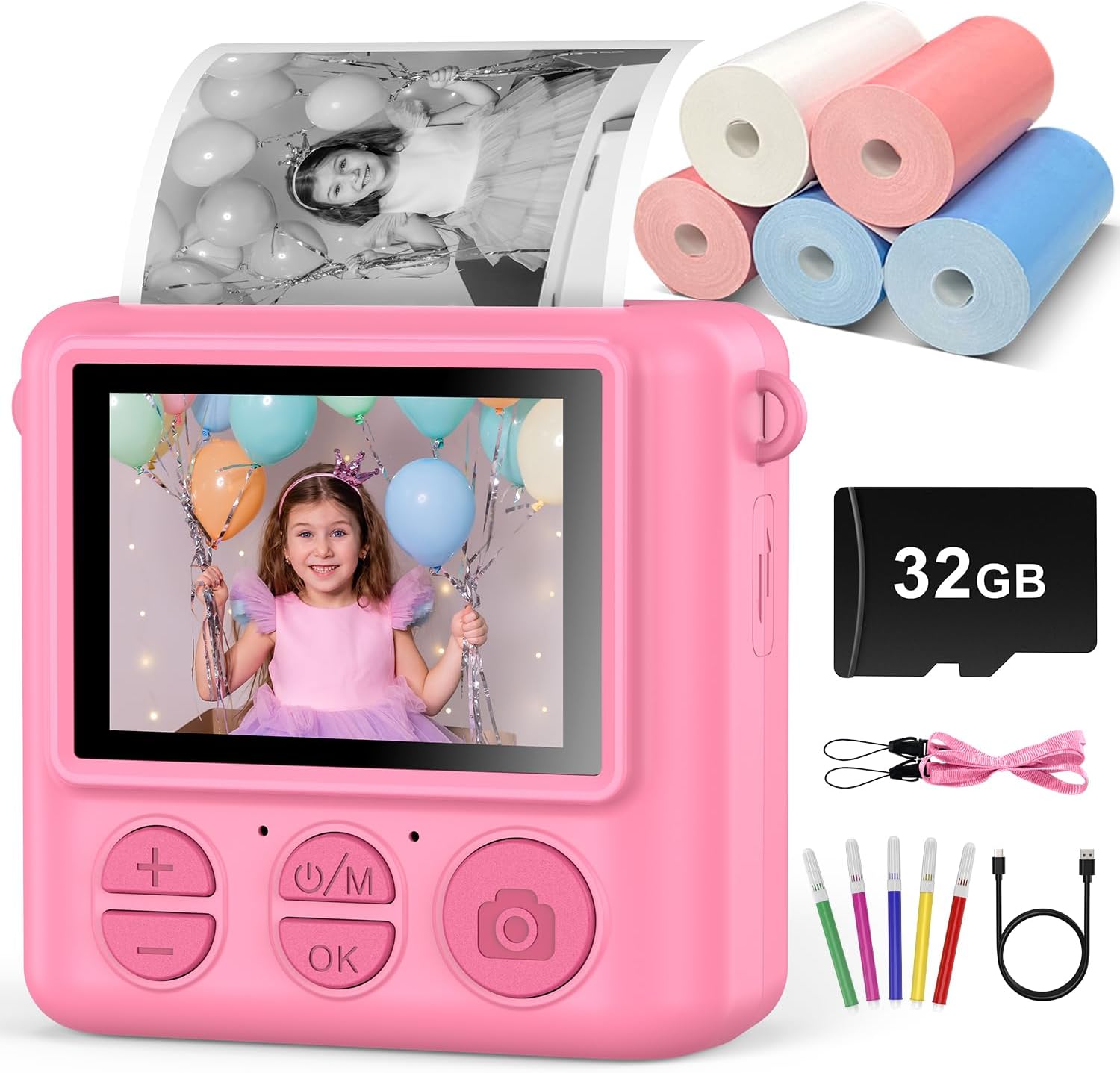 Amazon.com : Kids Camera Instant Print Camera for Kids,1080P Children ...