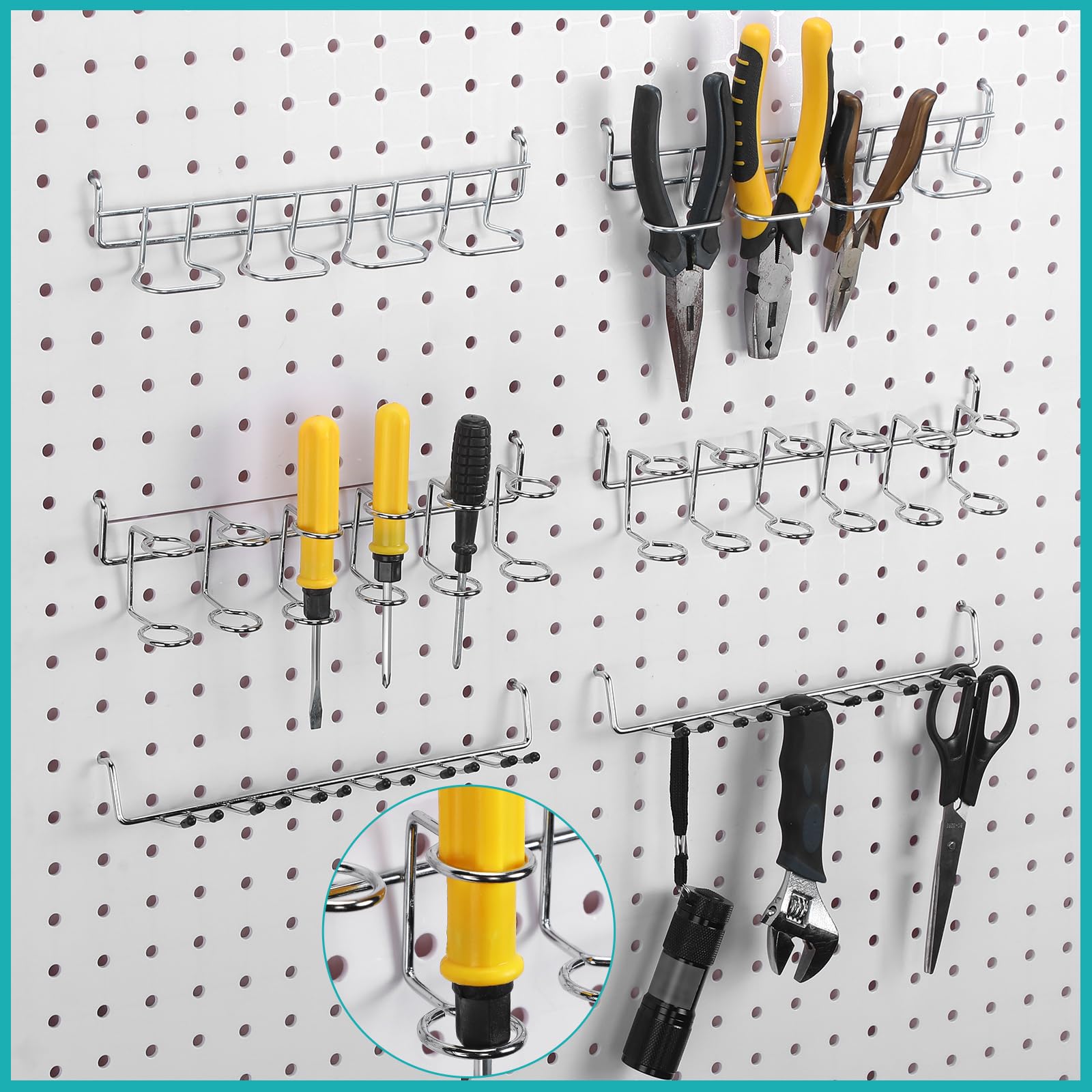 Snapklik.com : Coume 6 Pcs Pegboard Screwdriver Holders Organizer ...