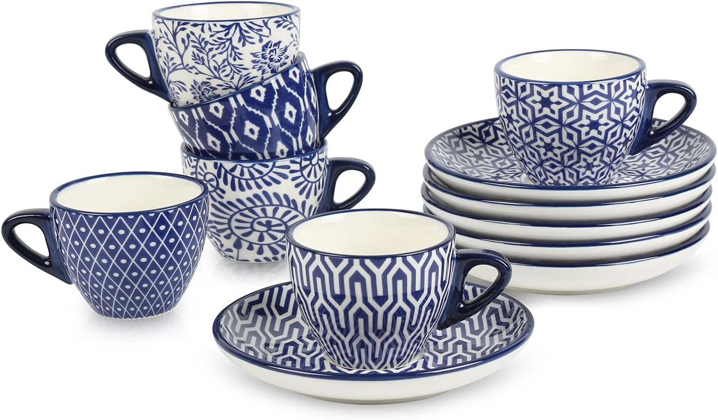 Amazon.com: KARACA Globe Turkish Coffee Cup Set of 6, 80ml, 2.7 oz ...