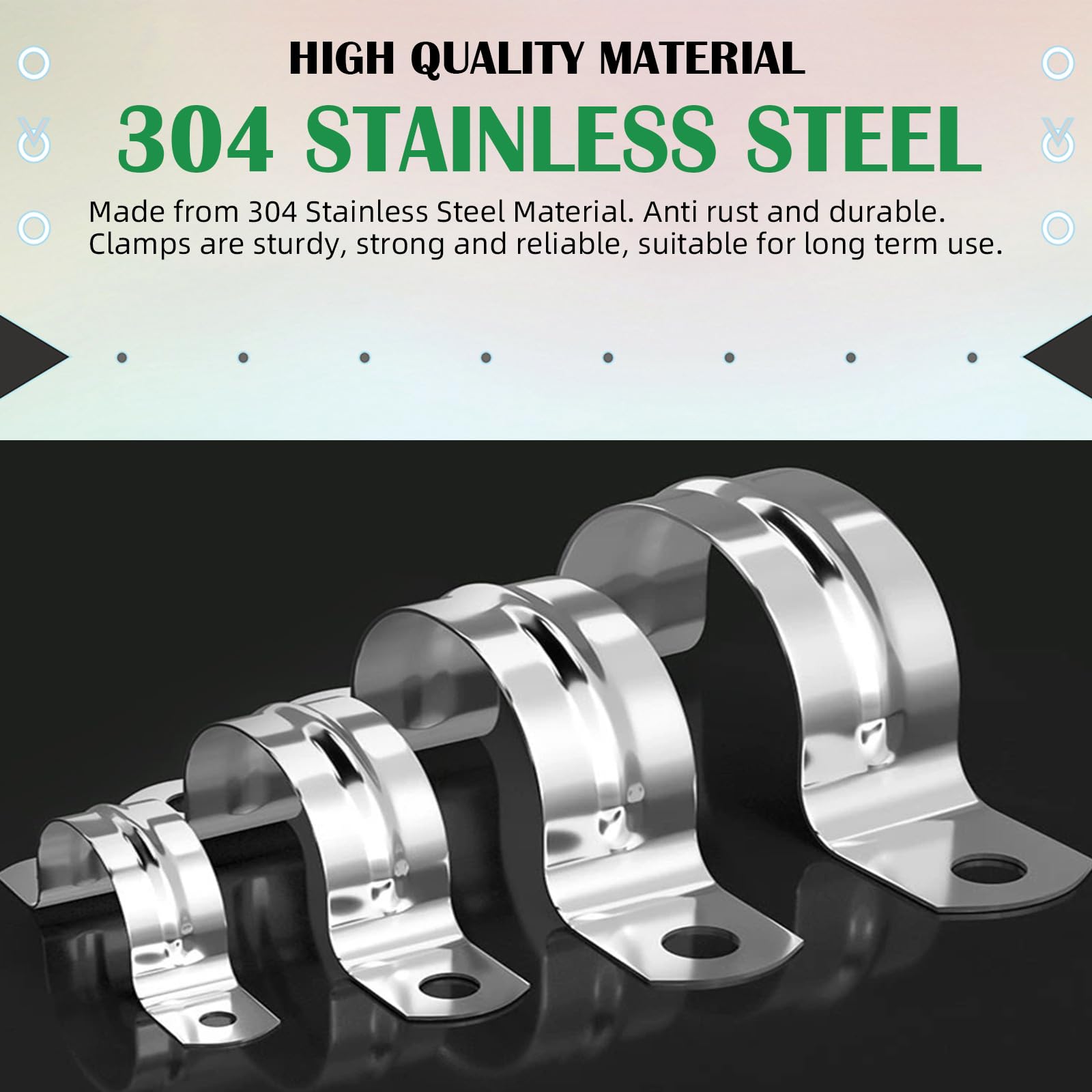 Snapklik.com : Keadic 50Pcs M40 Metric Two Hole Strap U Bracket Tube ...