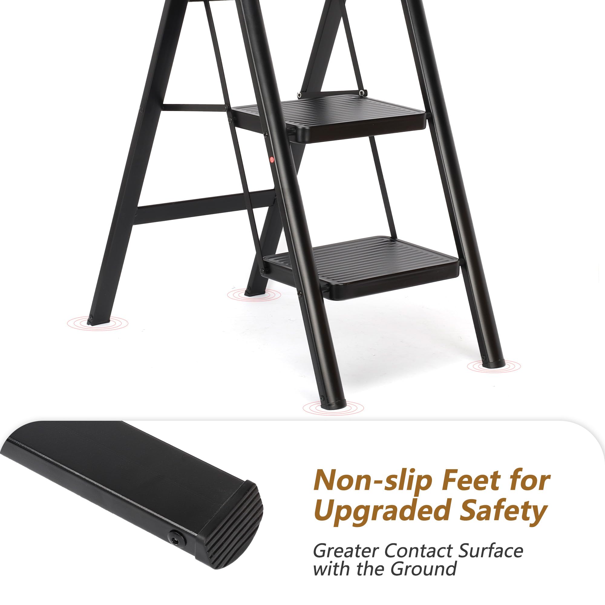 Snapklik.com : Nisorpa Folding 3 Step Ladder, Step Stools For Adults ...