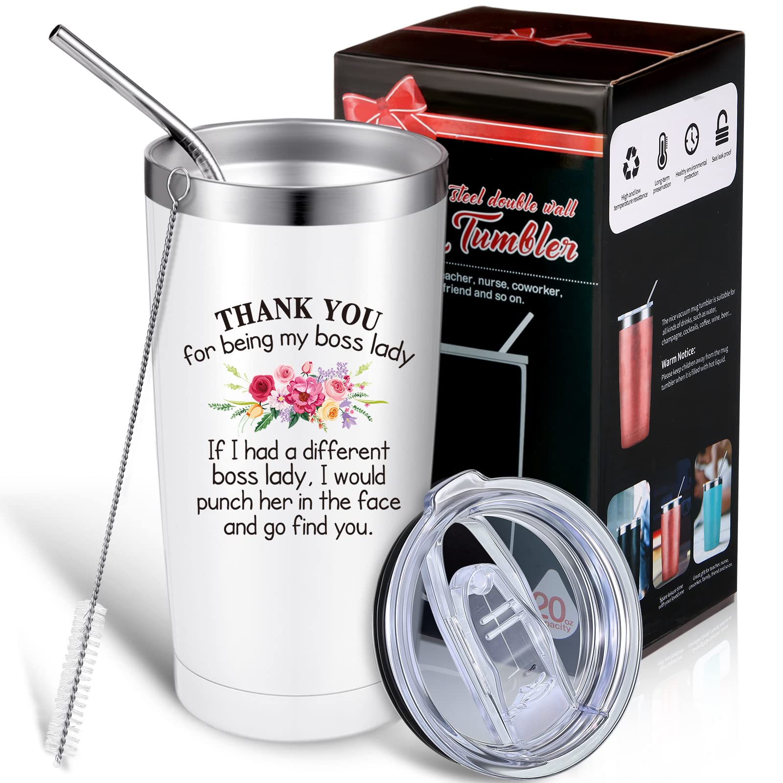 Boss Lady Employee Appreciation Gifts for Travel Mug Thanks for Being ...