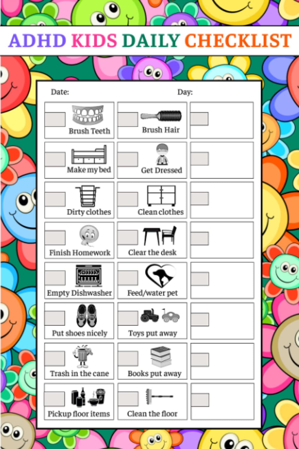 Amazon.com: ADHD Kids Daily Checklist: Chore Chart Notebook With ...