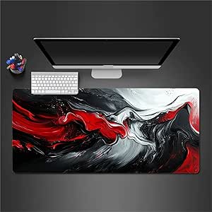 Gaming Mousepad XXL 600x300x2mm Groß Mausped,Schwarz Rot Weiß Mauspad ...