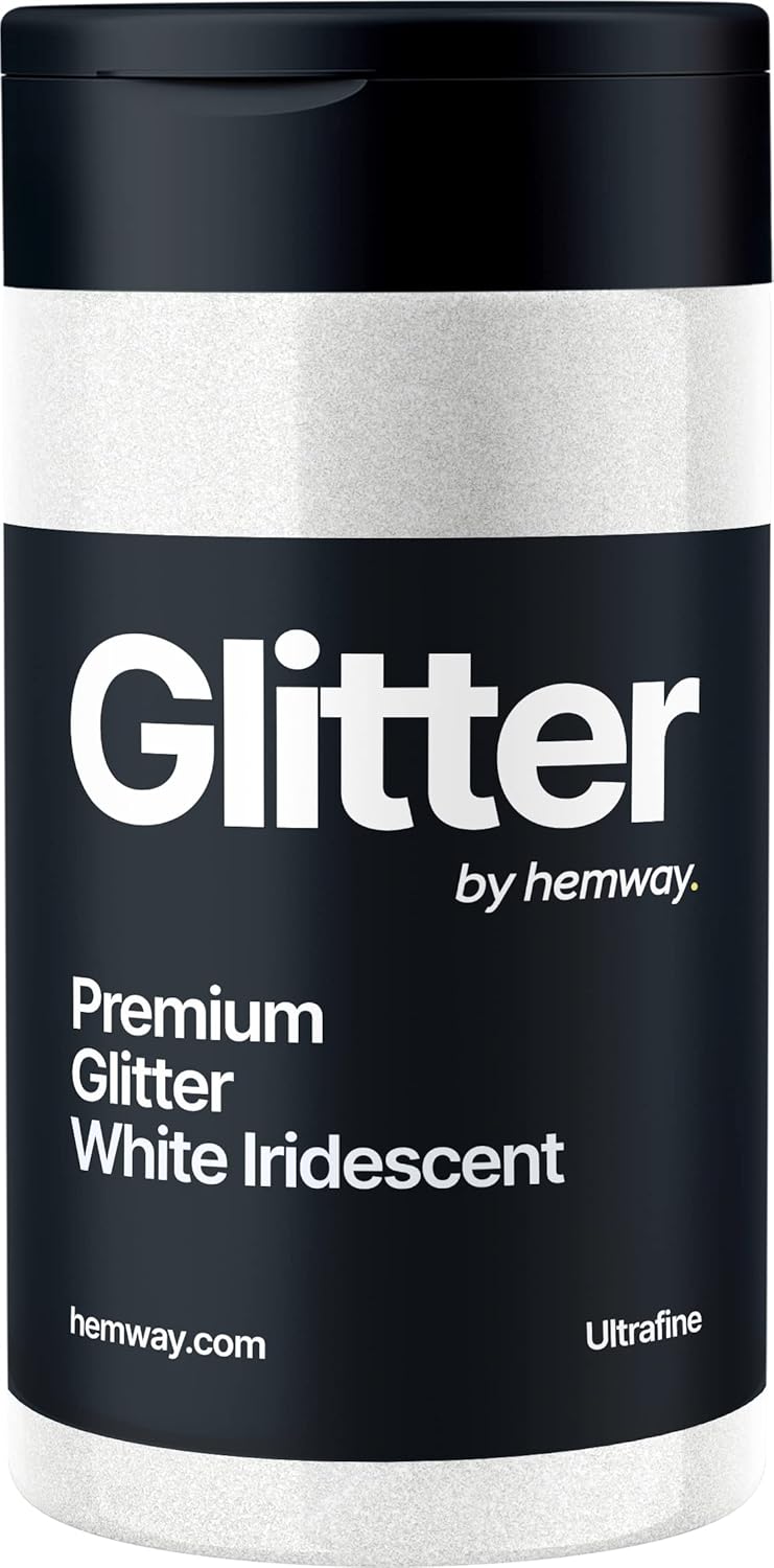 Amazon.com: Hemway White Iridescent Glitter Ultrafine 130g/4.6oz Powder ...