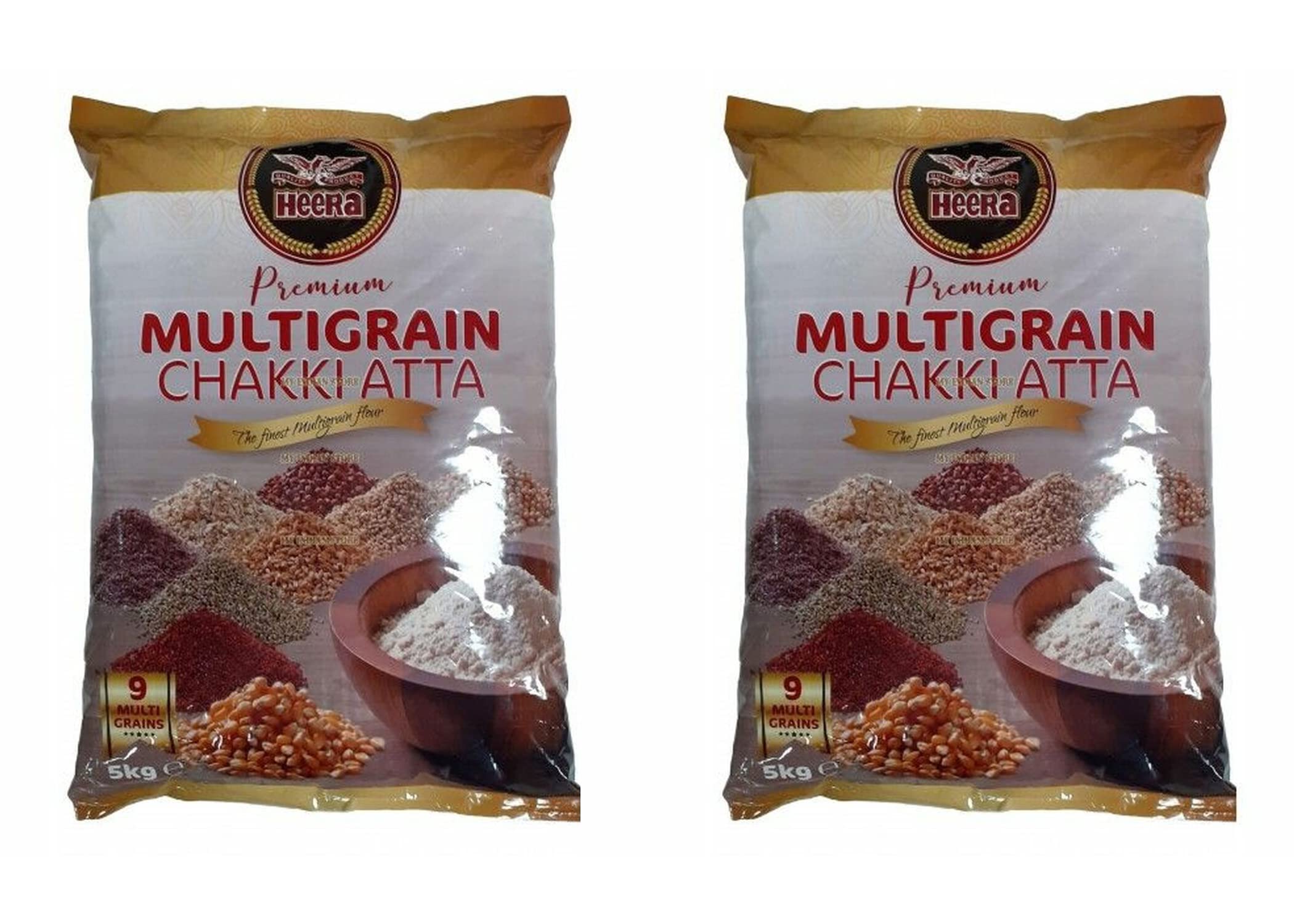 Buy ganaric Heera Multigrain Chakki Atta (Pack of 2)- Indian Wheat Flour Grain - Mixture of ...