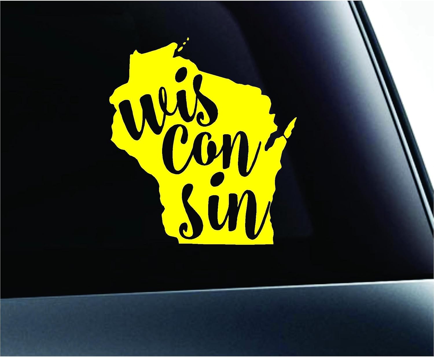 Amazon.com: ExpressDecor State Cursive Wisconsin Text Symbol Decal ...