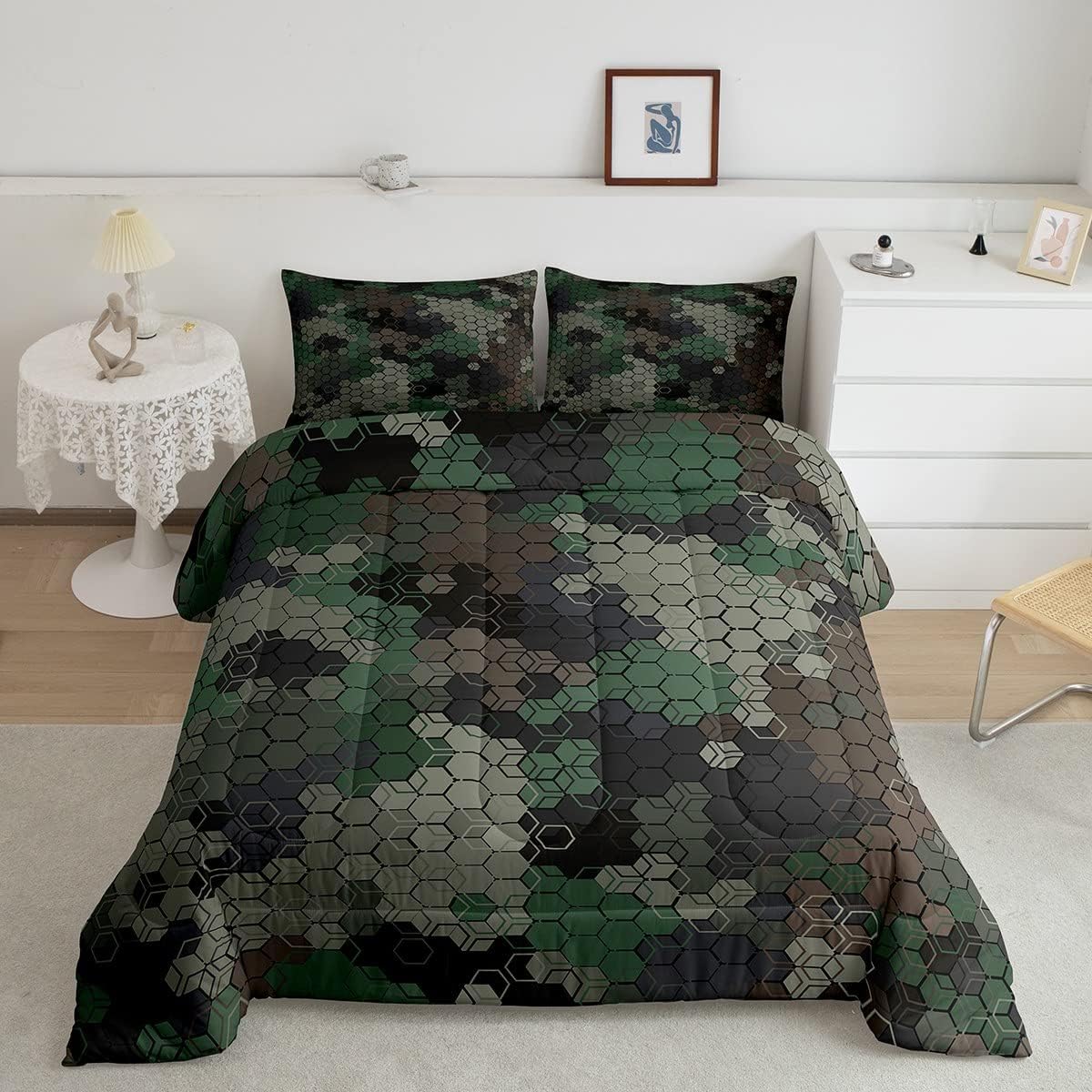 Amazon.com: Feelyou Army Camouflage Comforter Set Twin Teens Adult ...