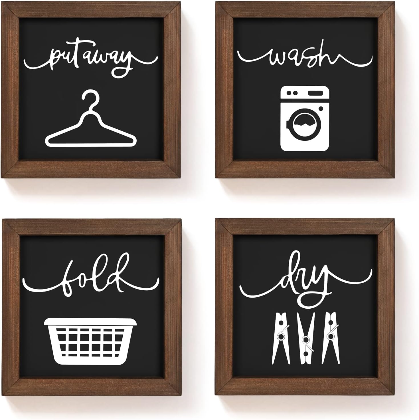 Amazon.com: 4 Pieces Funny Laundry Signs Wash, Dry, Fold, Repeat Sign ...