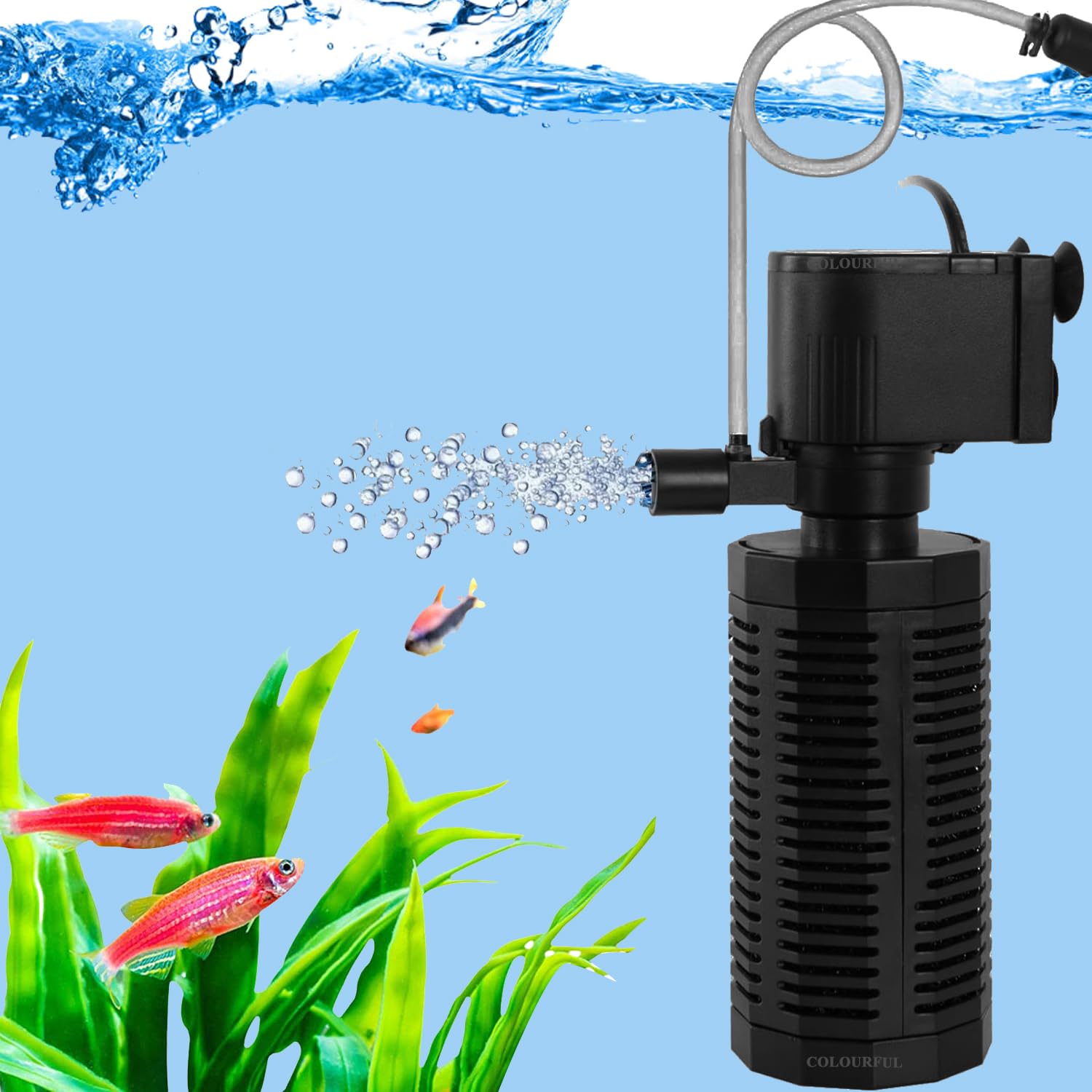 COLOURFUL - 4 in 1 Aquarium Internal Filter for Aquarium Fish Tank ...